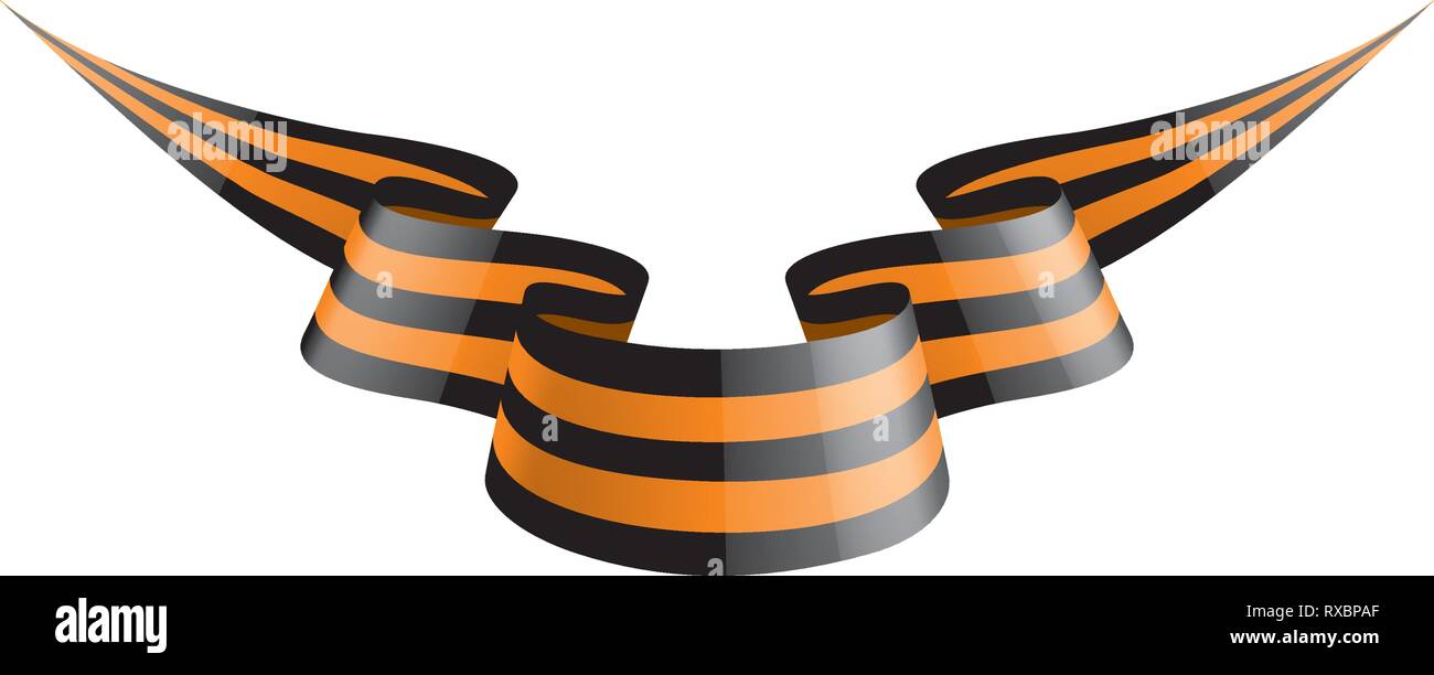 Vector illustration of Saint George ribbon on white background Stock ...