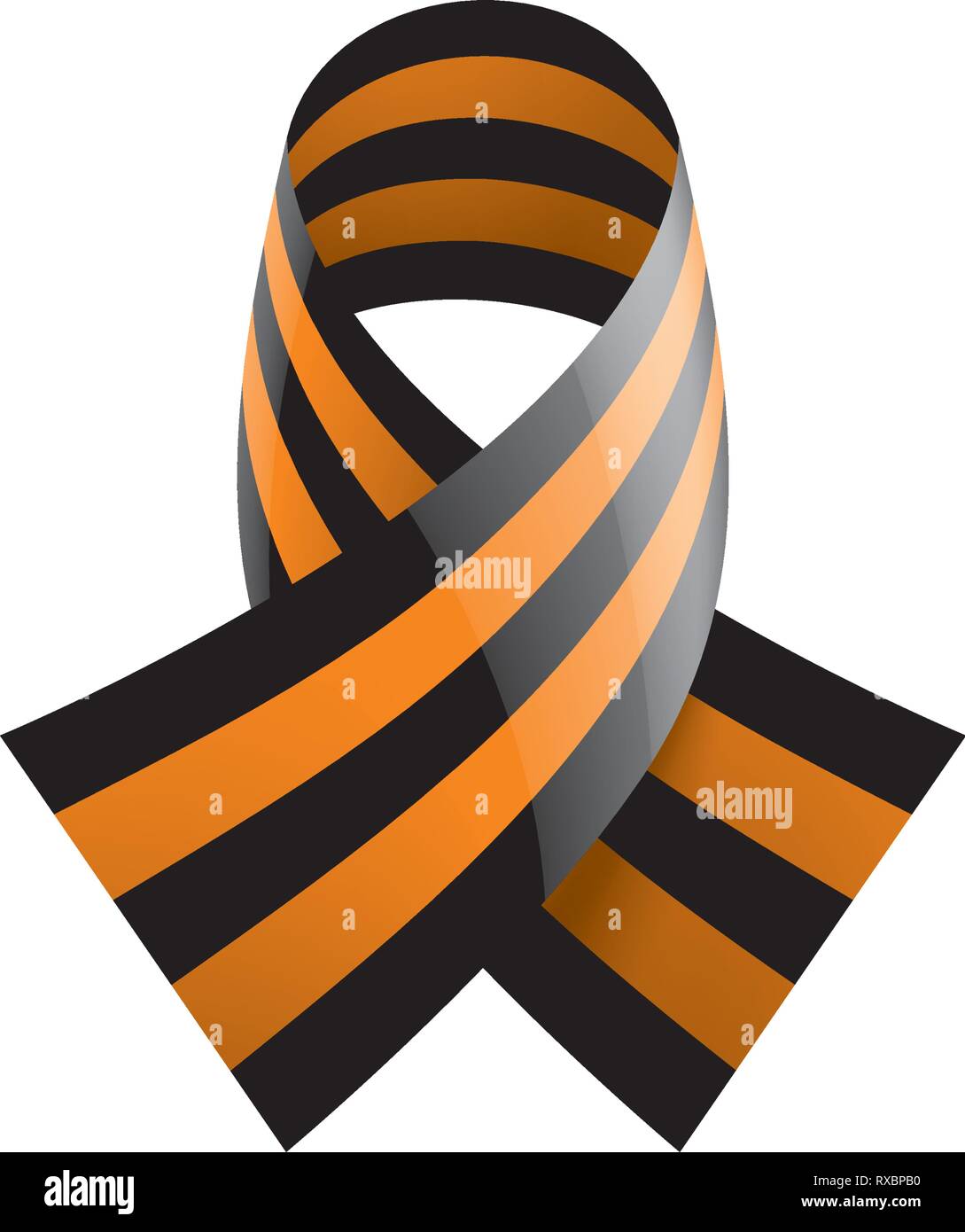 Vector illustration of Saint George ribbon on white background Stock ...