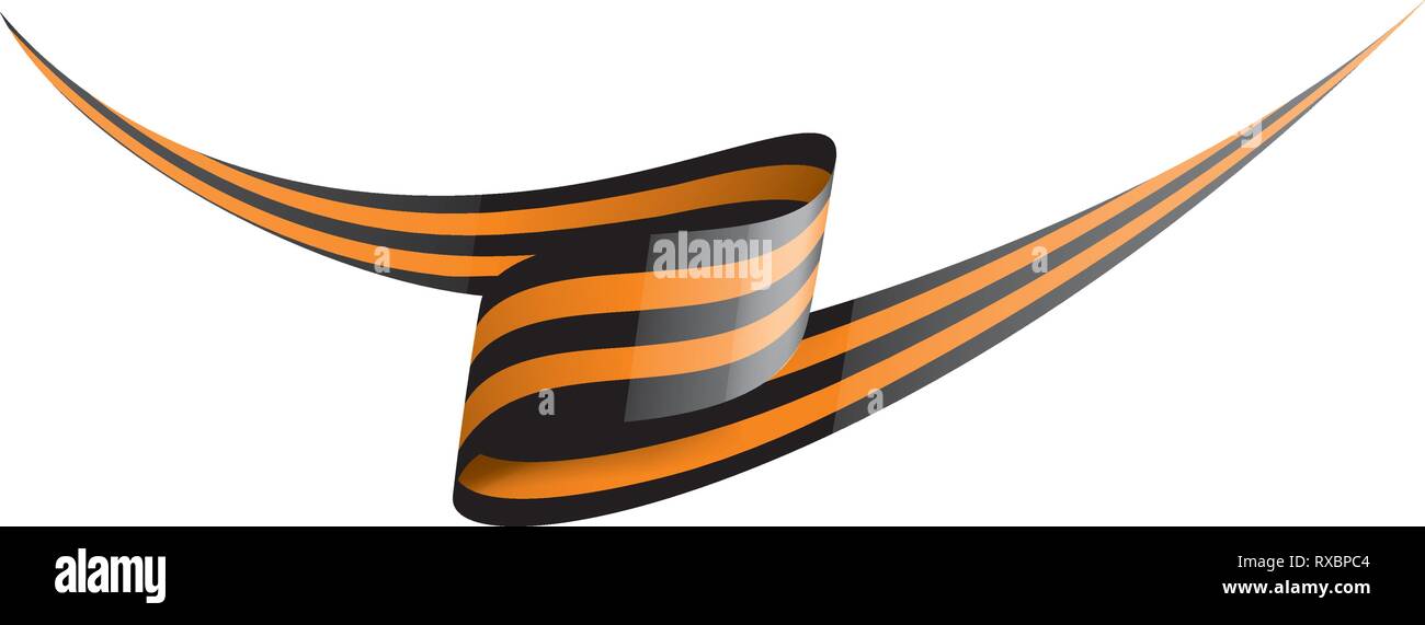 Vector illustration of Saint George ribbon on white background Stock ...