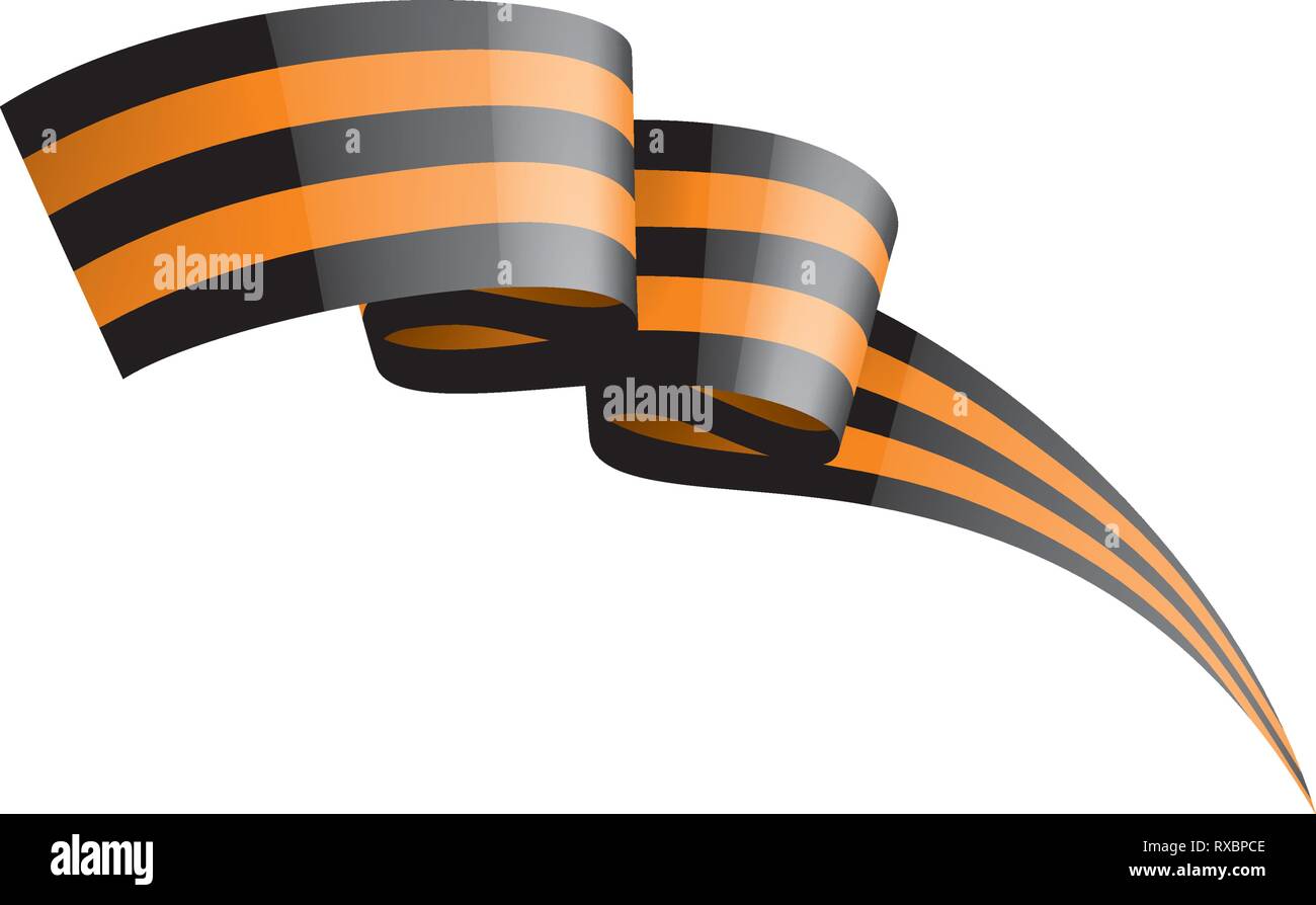 Vector illustration of Saint George ribbon on white background Stock ...