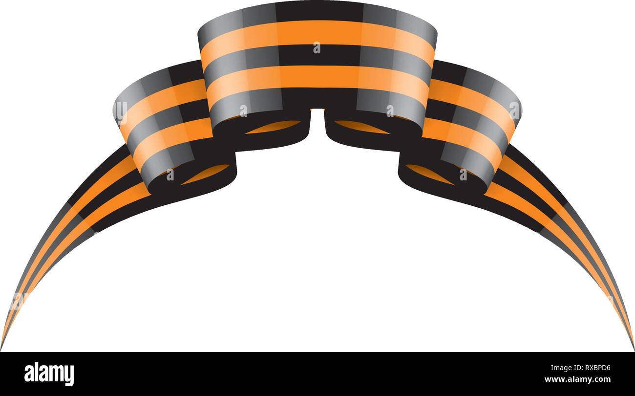 Vector illustration of Saint George ribbon on white background Stock ...