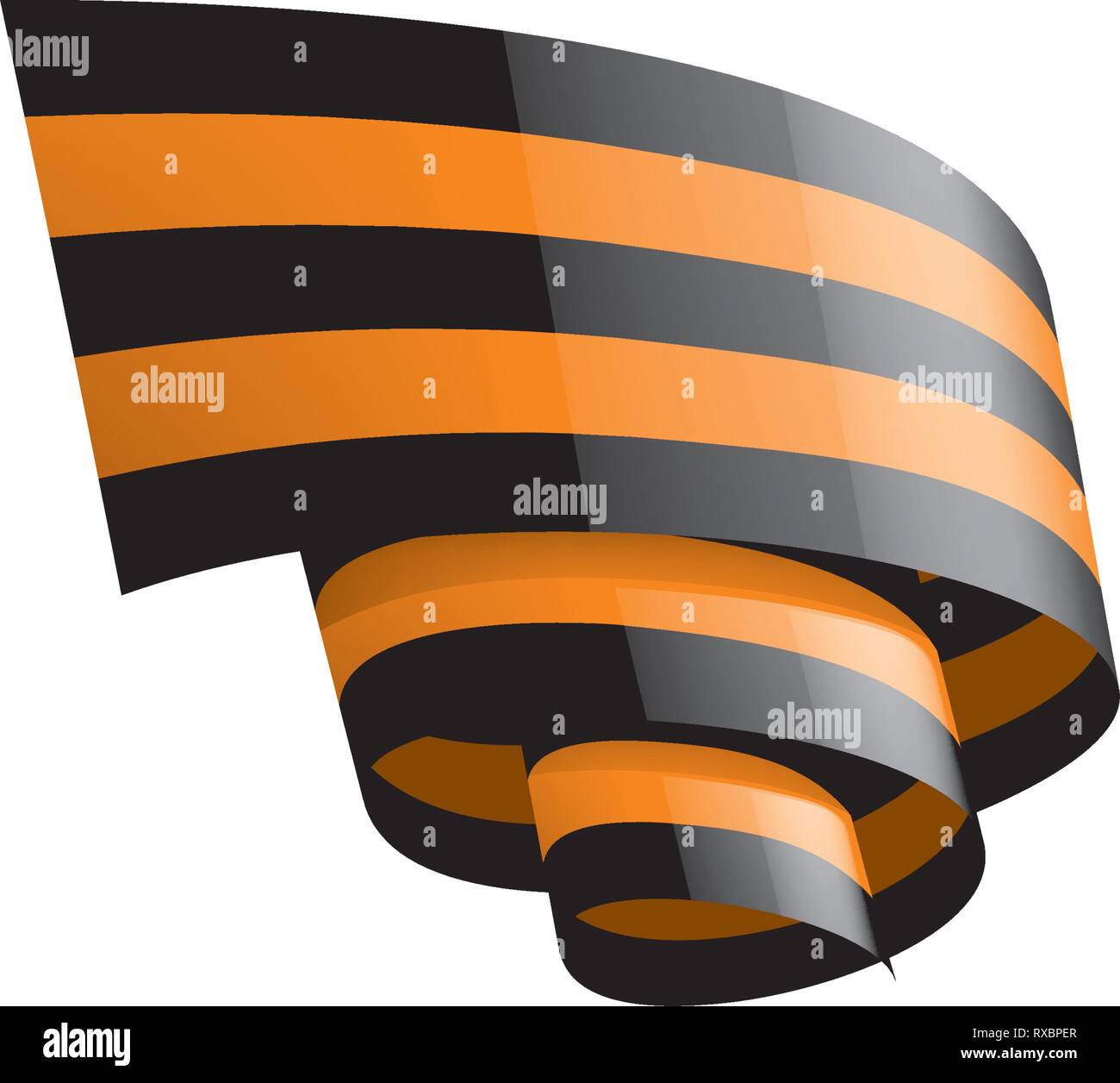 Vector illustration of Saint George ribbon on white background Stock ...