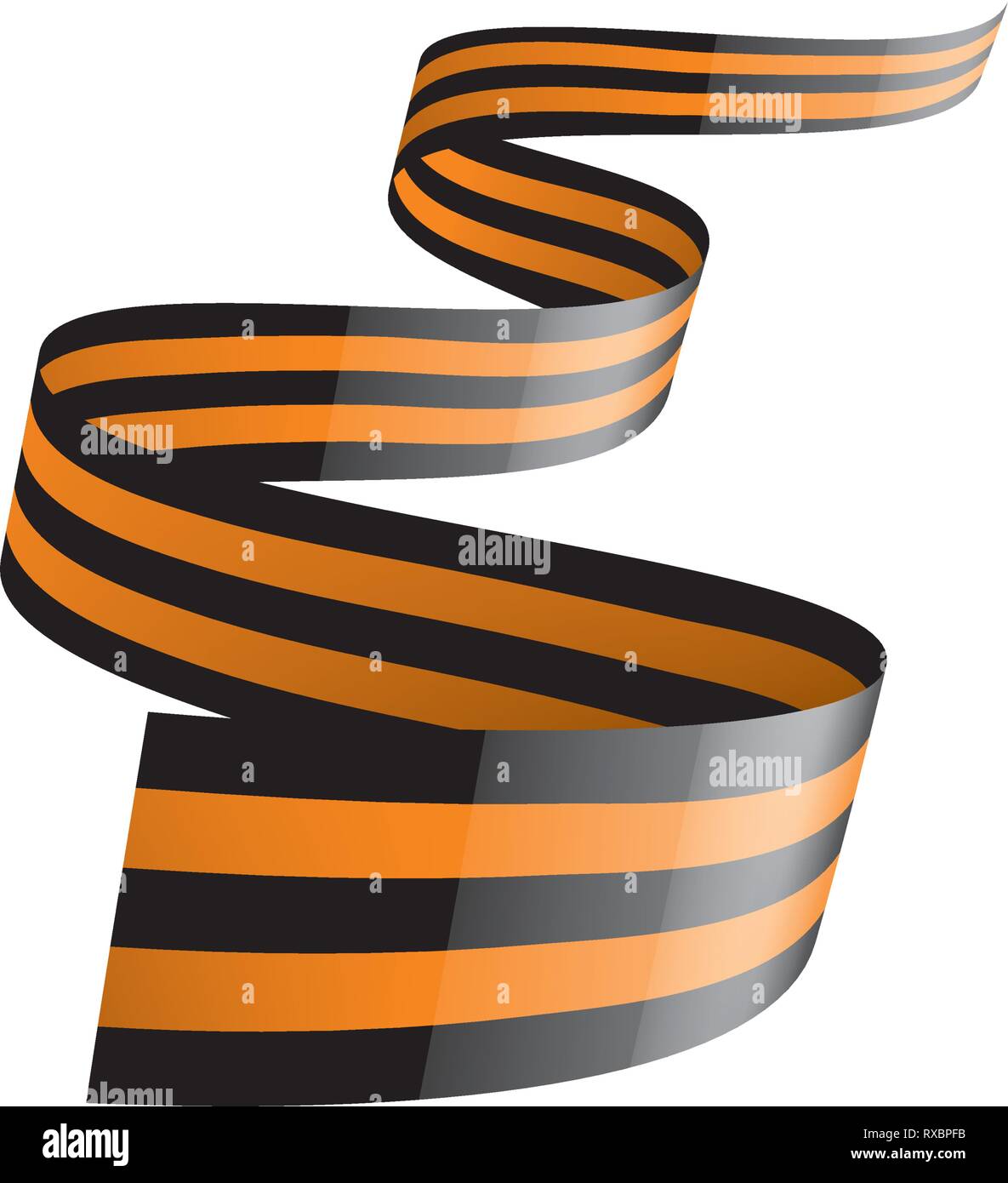 Vector illustration of Saint George ribbon on white background Stock ...