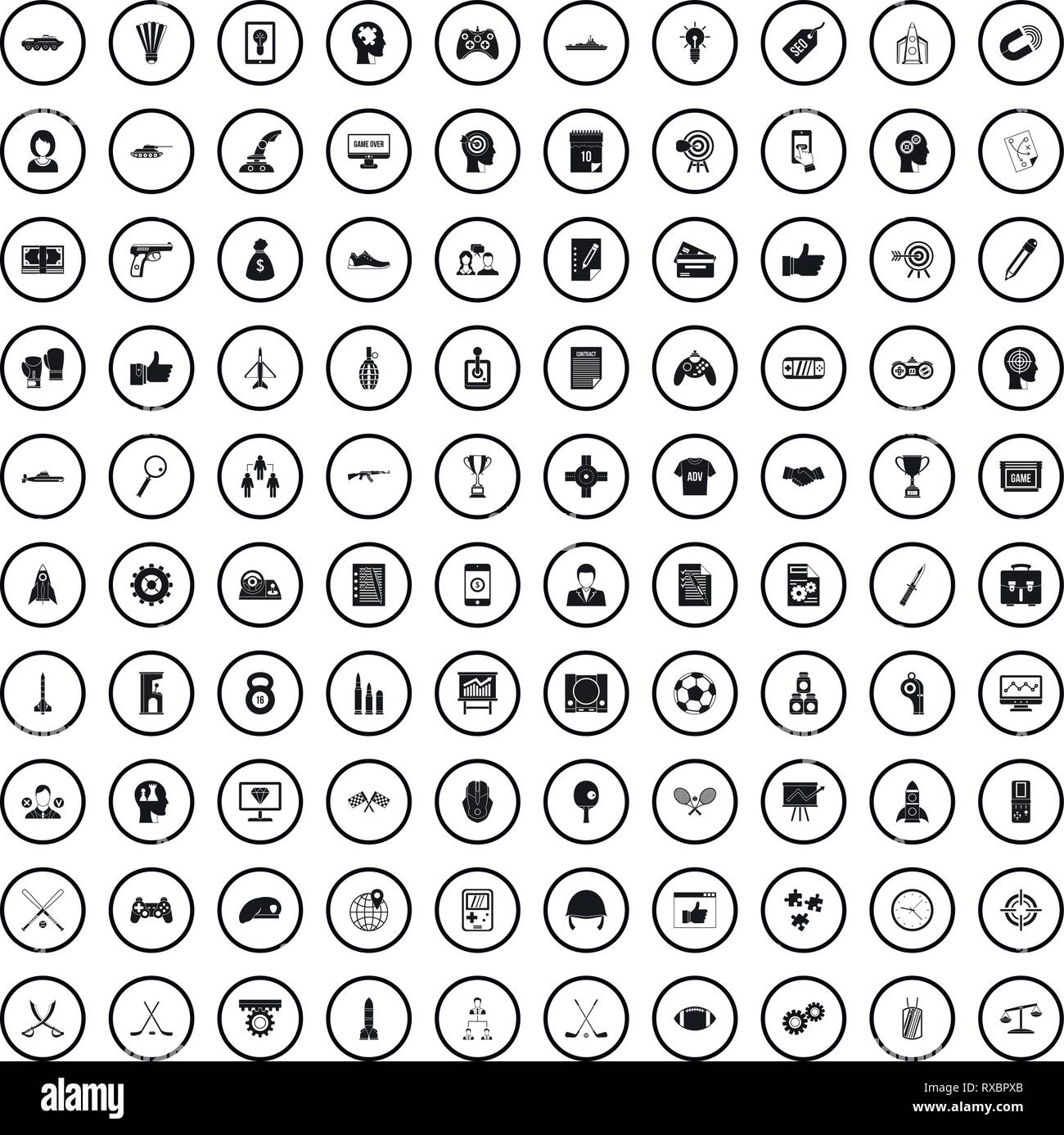 100 strategy icons set, simple style Stock Vector Image & Art - Alamy