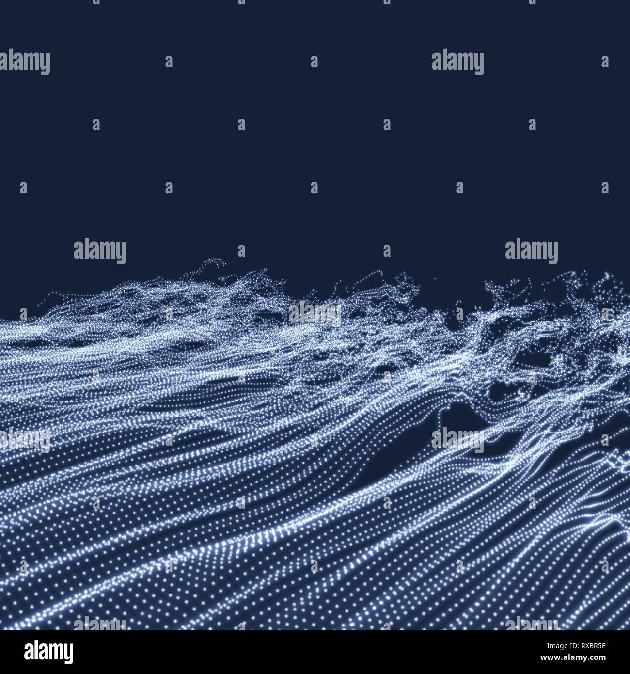 Wave Background. Ripple Grid. Abstract Vector Illustration. 3D ...