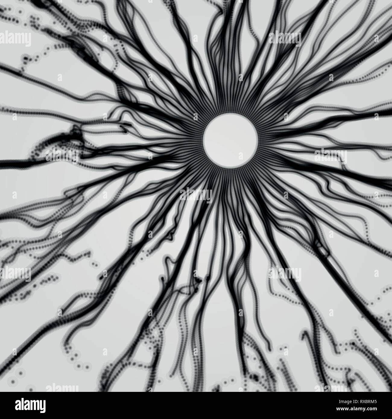 Array with Dynamic Particles. 3D Technology Style. Abstract Background ...