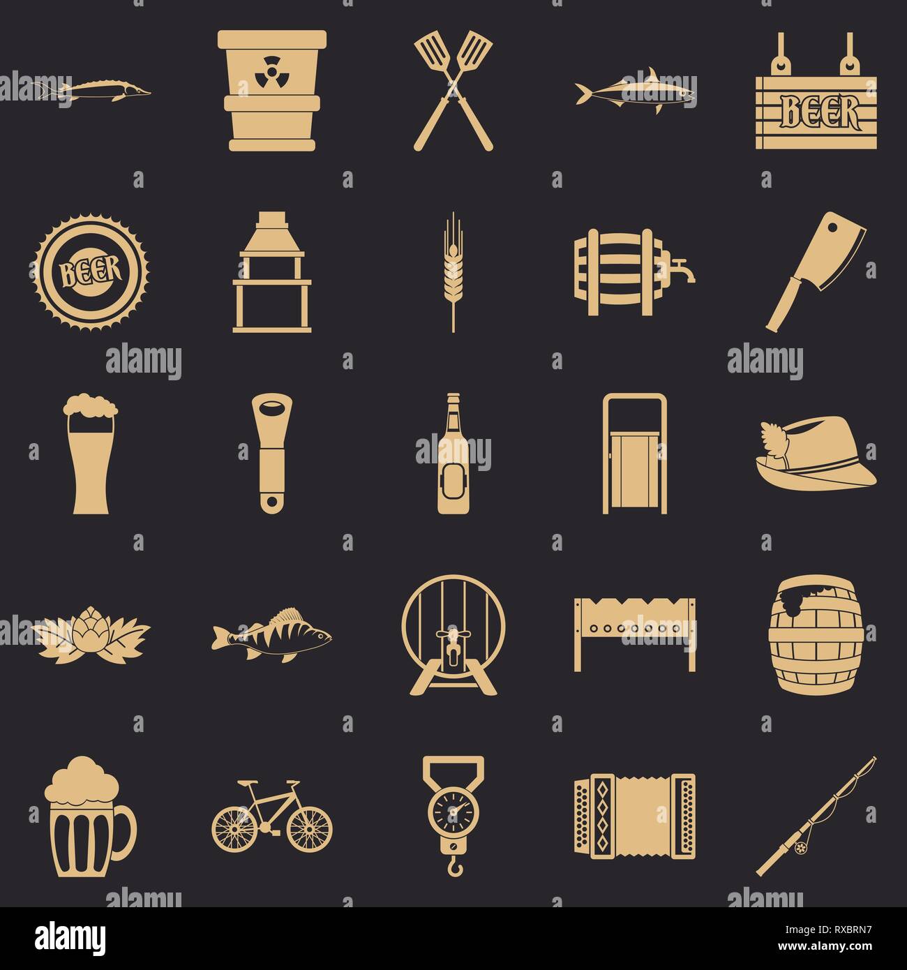 Fishery icons set, simple style Stock Vector Image & Art - Alamy