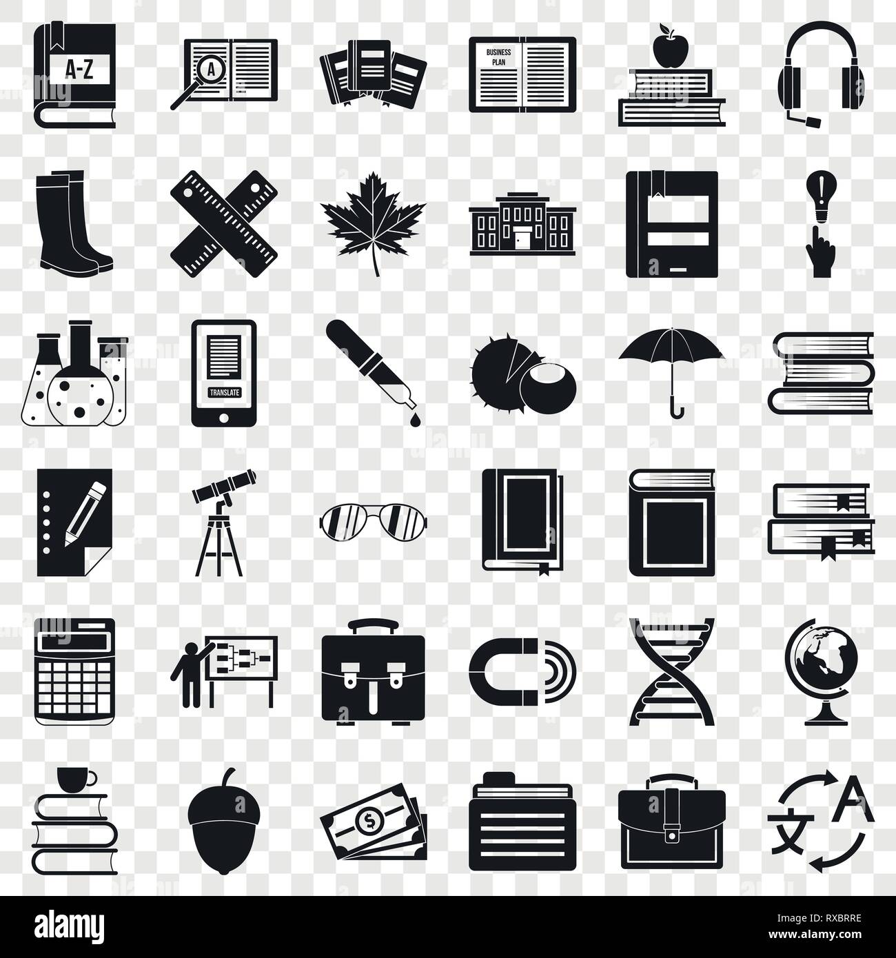 Book icons set, simple style Stock Vector Image & Art - Alamy