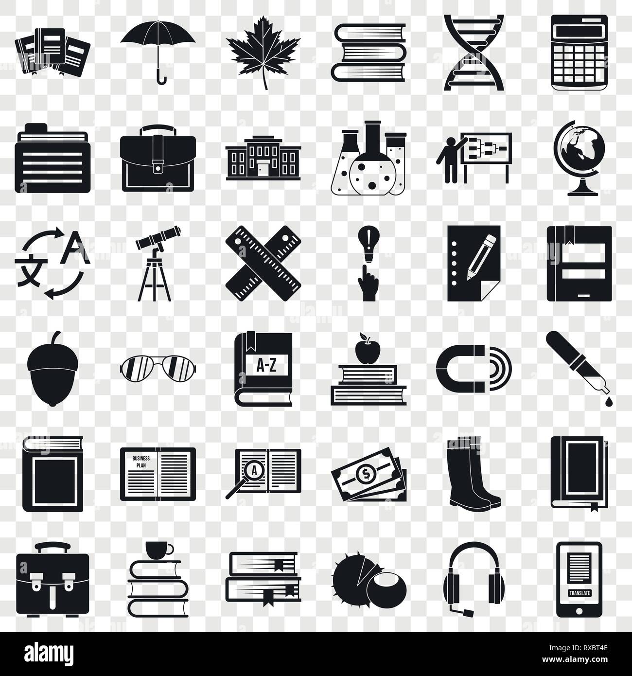 Study icons set, simple style Stock Vector Image & Art - Alamy