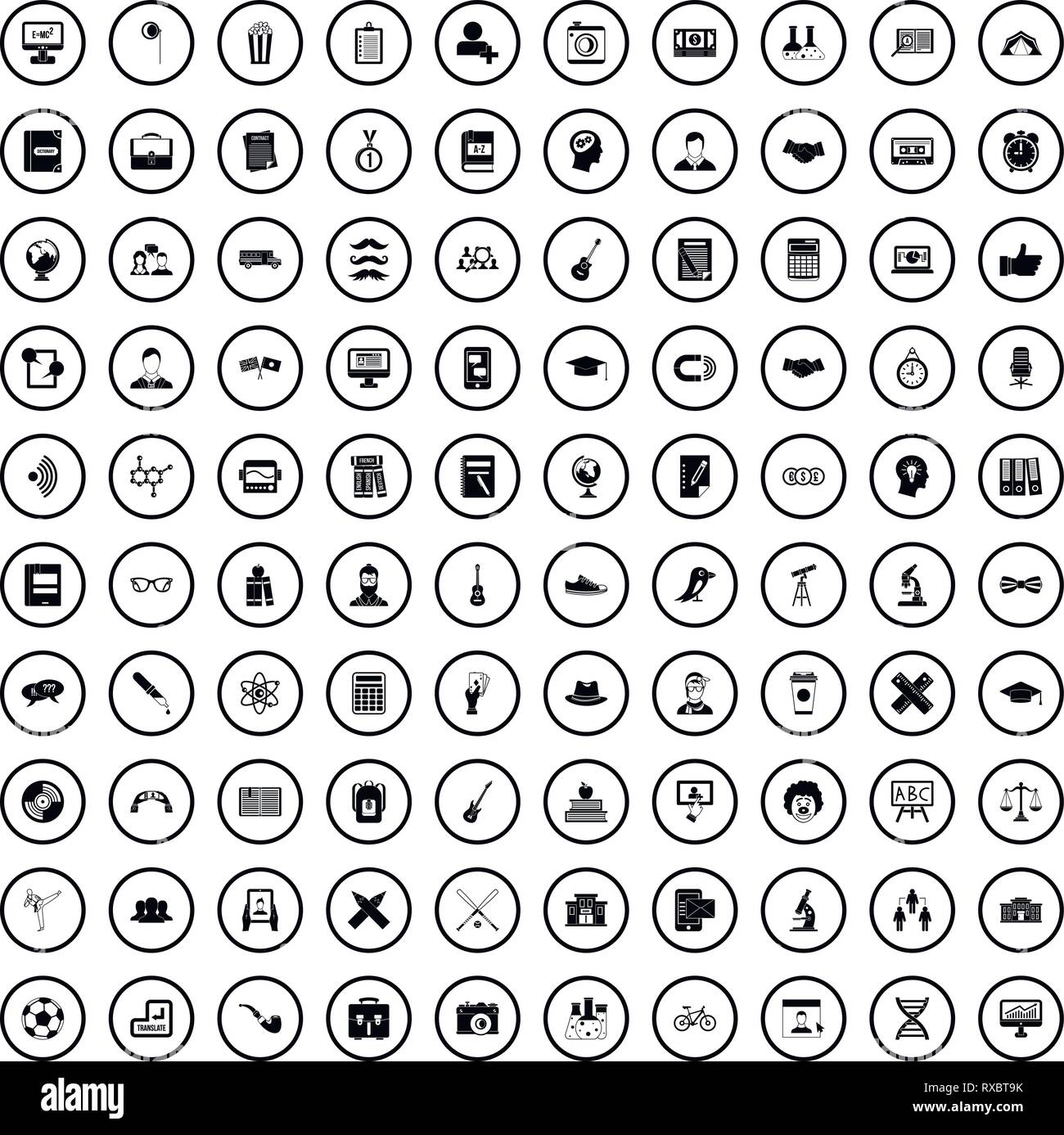 100 student icons set, simple style Stock Vector Image & Art - Alamy