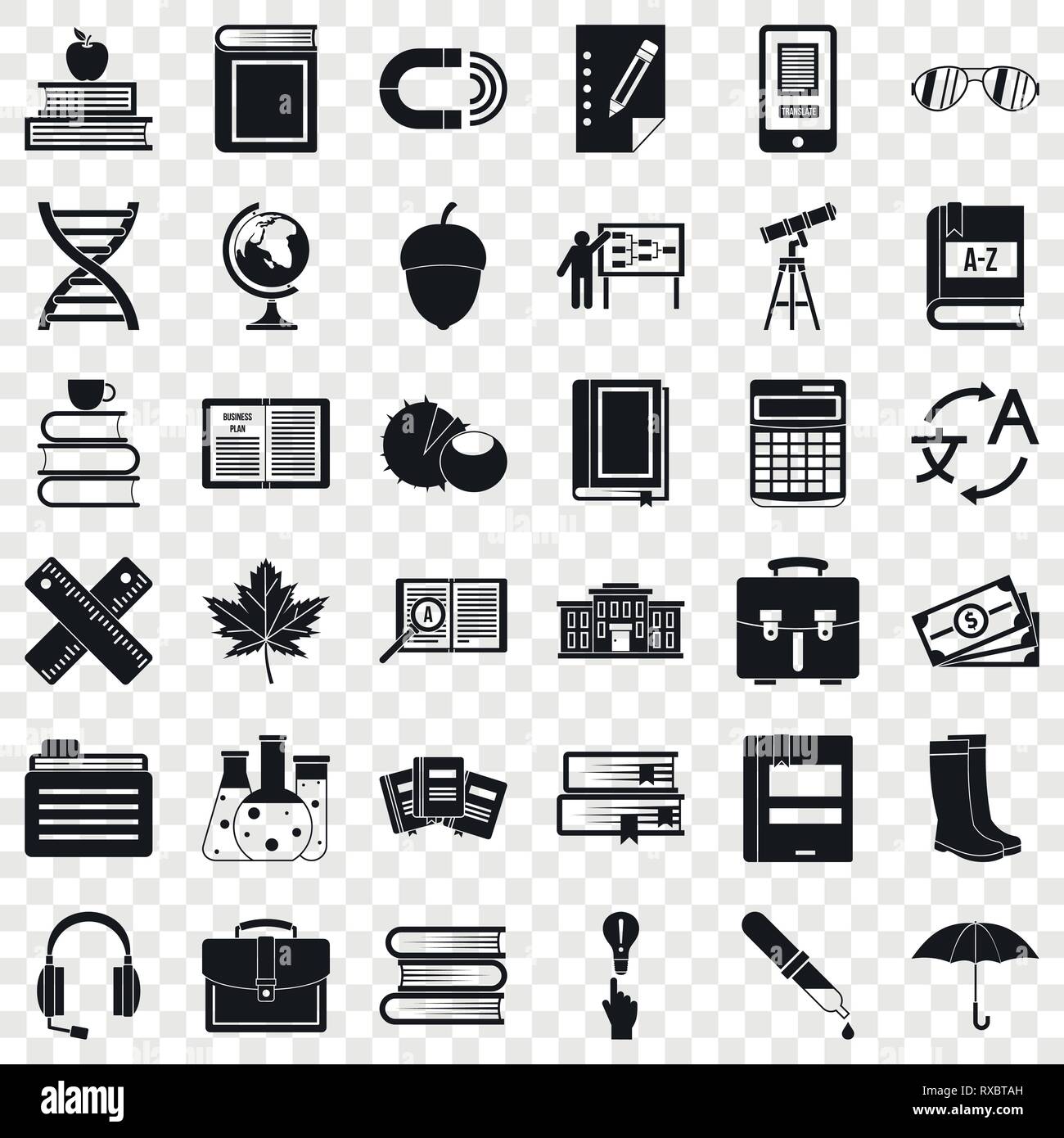 Science icons set, simple style Stock Vector Image & Art - Alamy