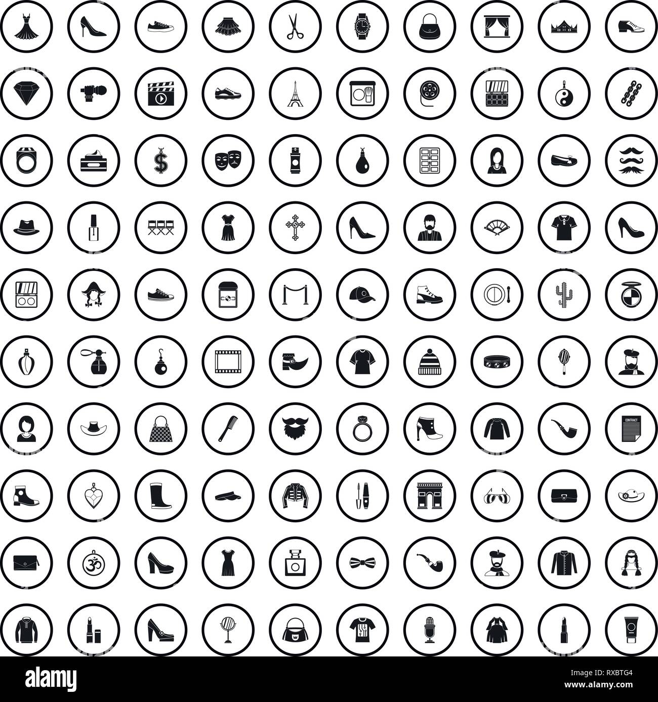 100 stylist icons set, simple style Stock Vector Image & Art - Alamy