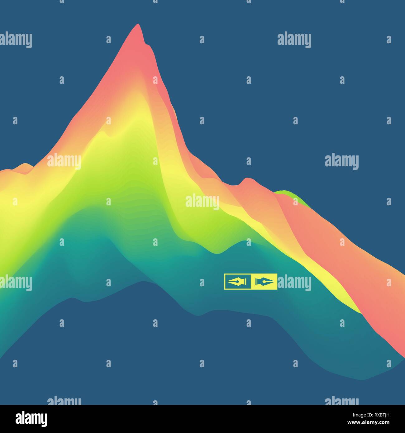 Mountain Landscape. Mountainous Terrain. Vector Illustration. Abstract ...