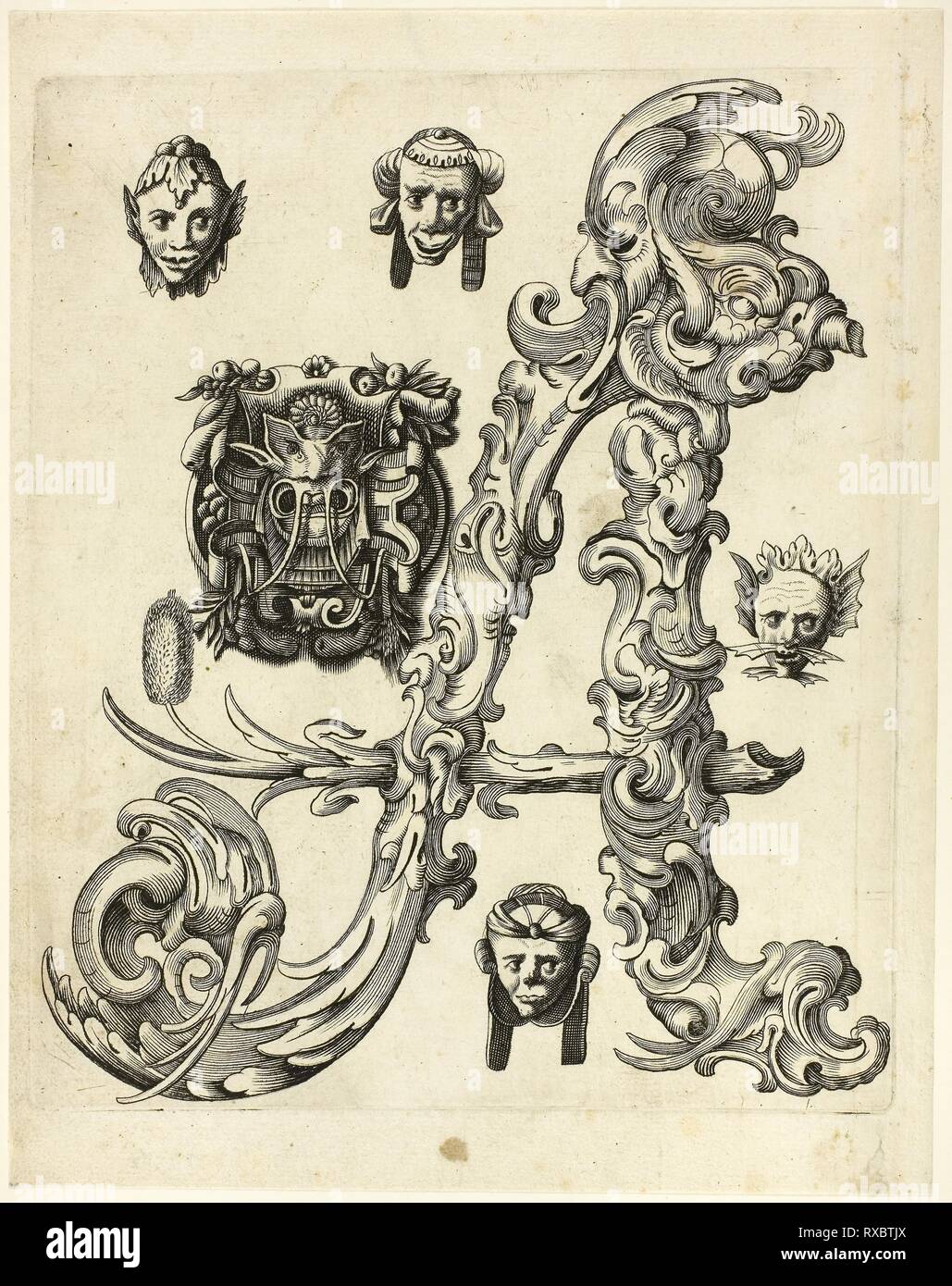 Letter A. Peter Aubry; German, 1596-1668. Date: 1630. Dimensions: 242 x ...