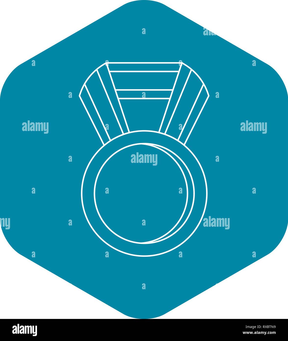 Round medal icon, outline style Stock Vector Image & Art - Alamy