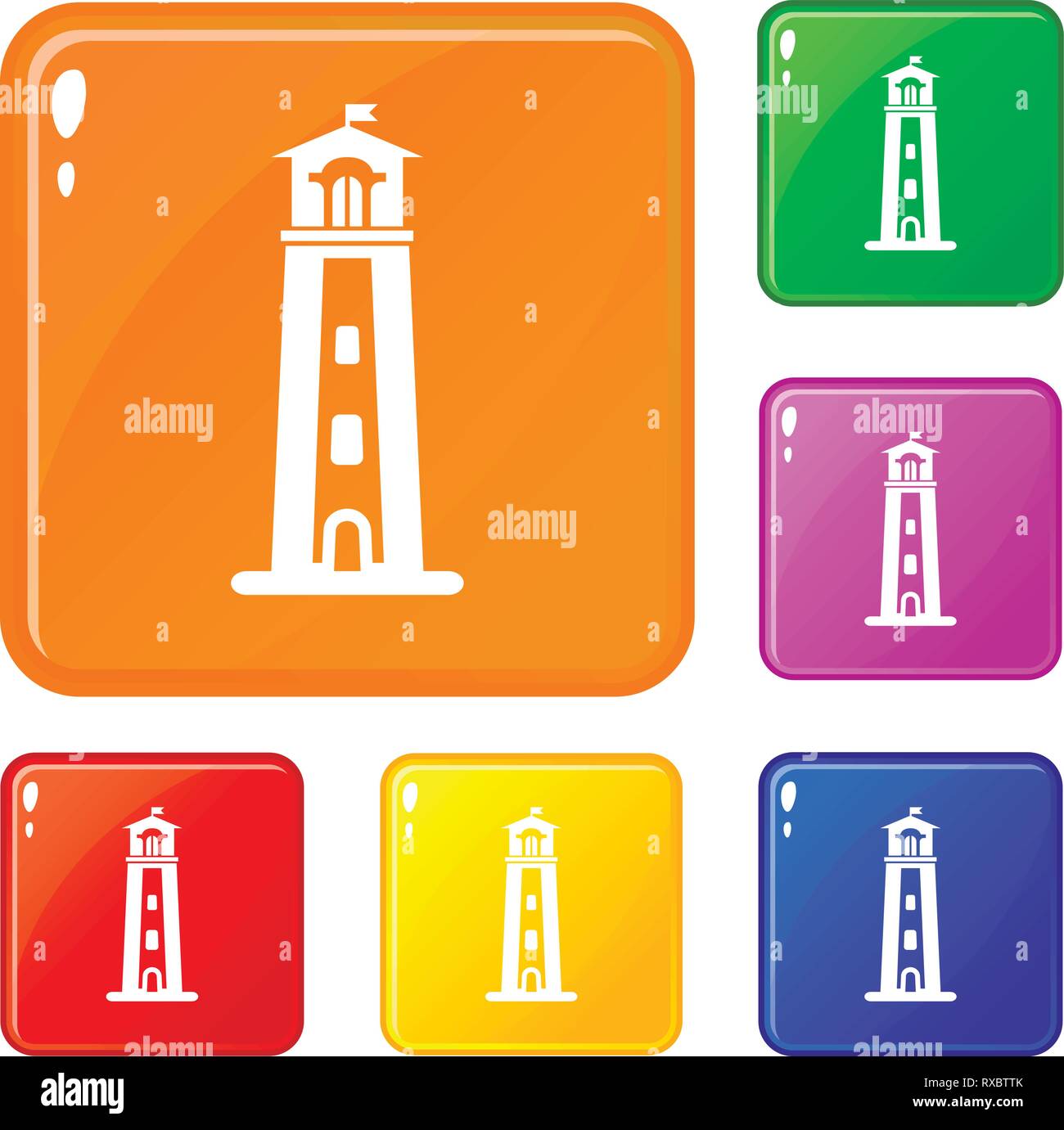 Beacon icons set vector color Stock Vector Image & Art - Alamy