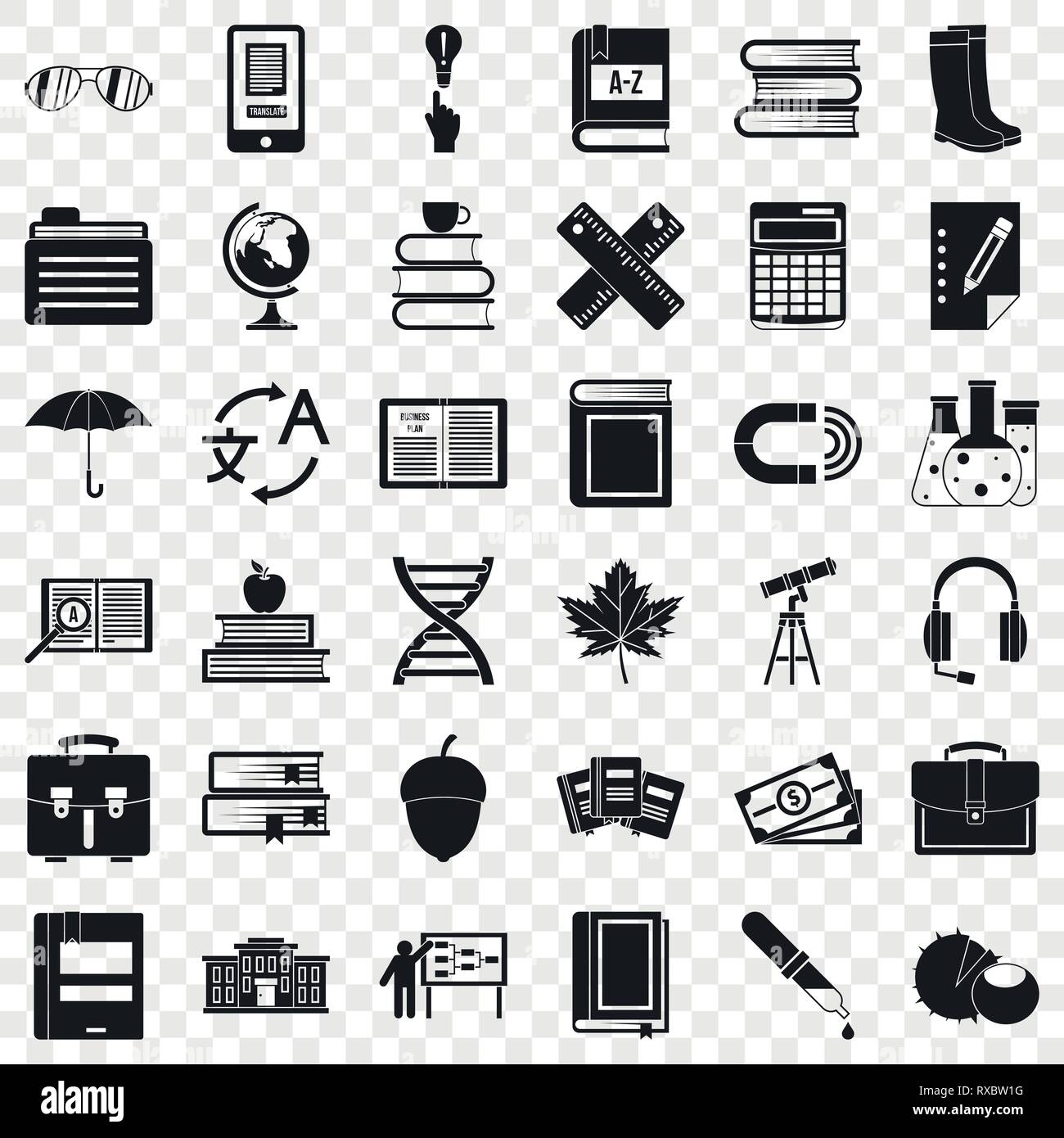 Science equipment icons set, simple style Stock Vector Image & Art - Alamy