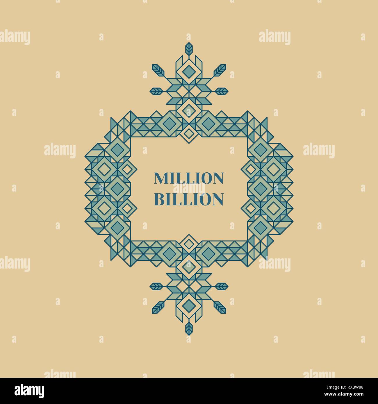 Geometric Frame with Space for Text. Vintage Decoration Element in Mono ...