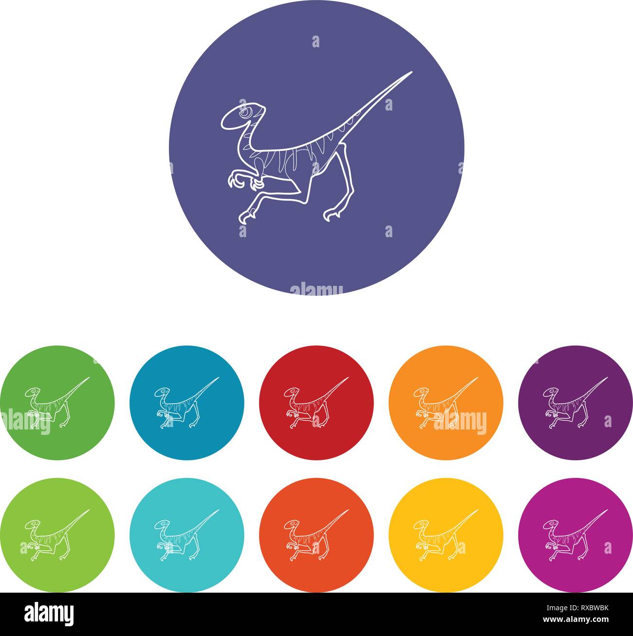 Velociraptor icons set vector color Stock Vector Image & Art - Alamy