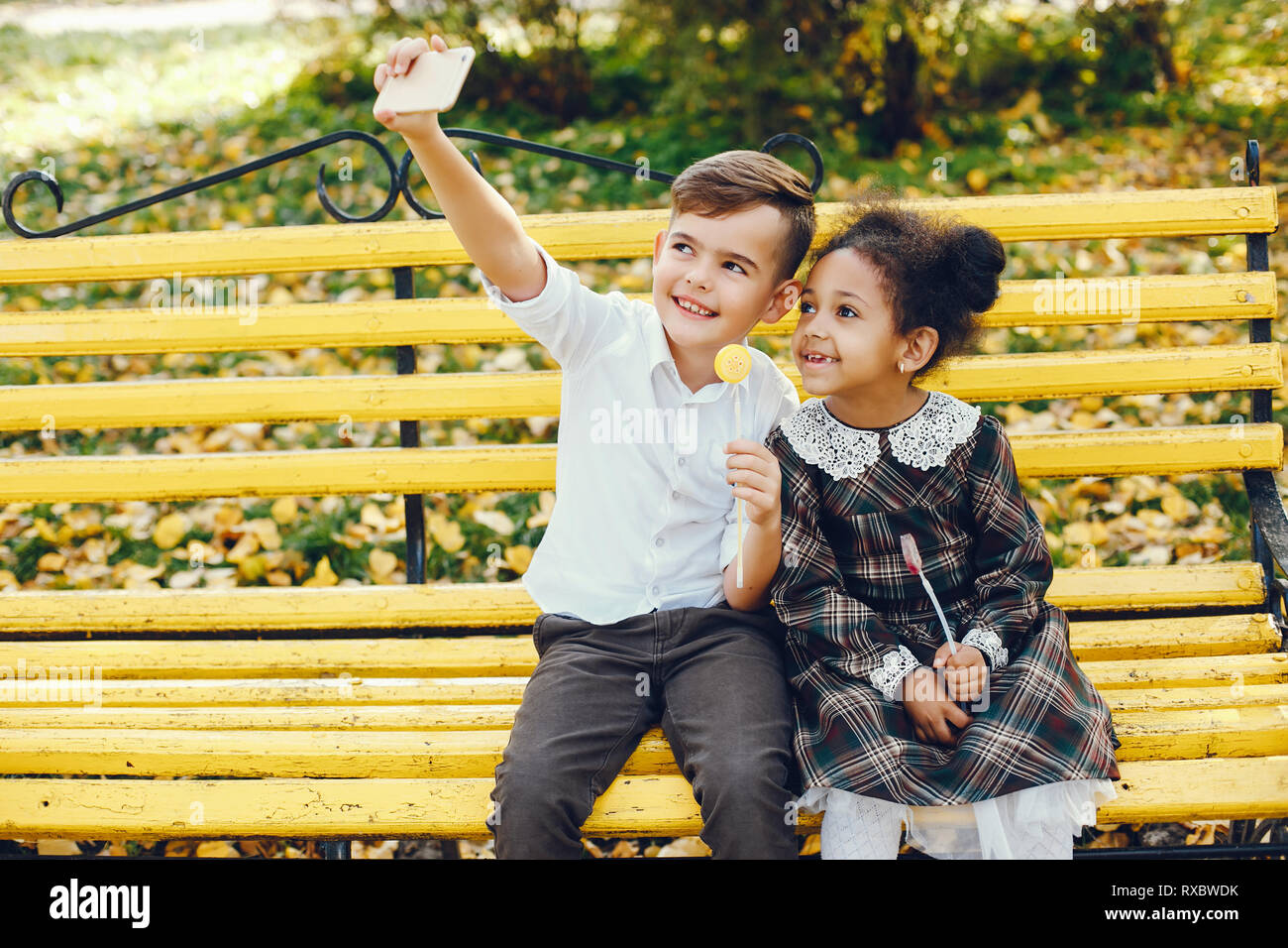 children in a park Stock Photo - Alamy