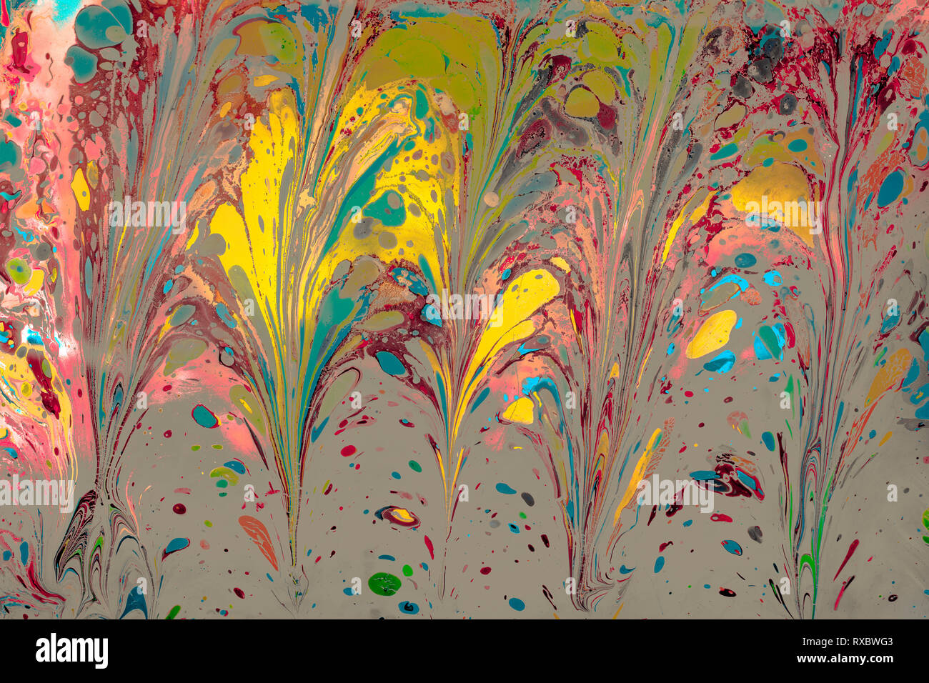 Traditional Ottoman Turkish abstract marbling art patterns as ...