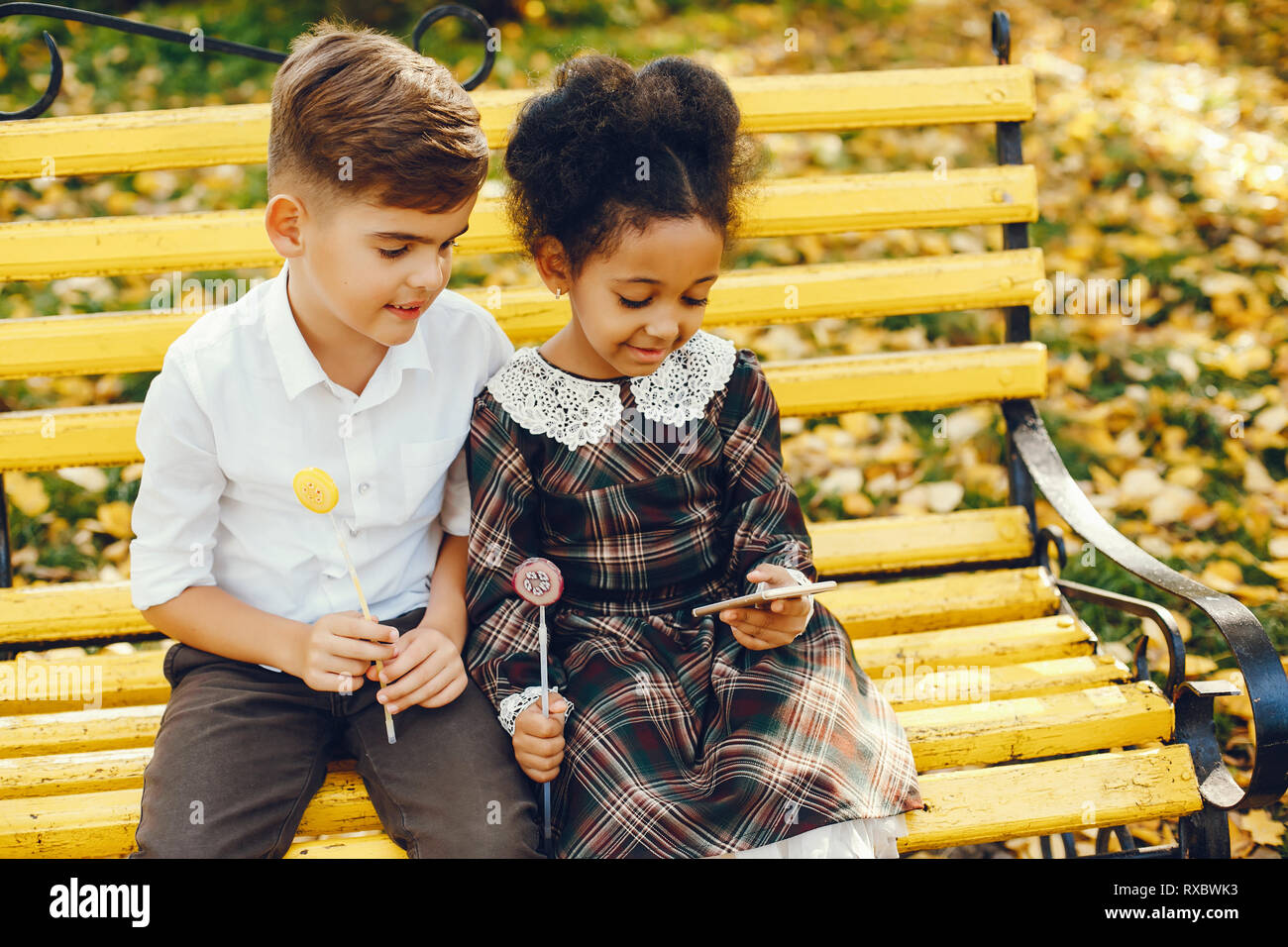 children in a park Stock Photo - Alamy