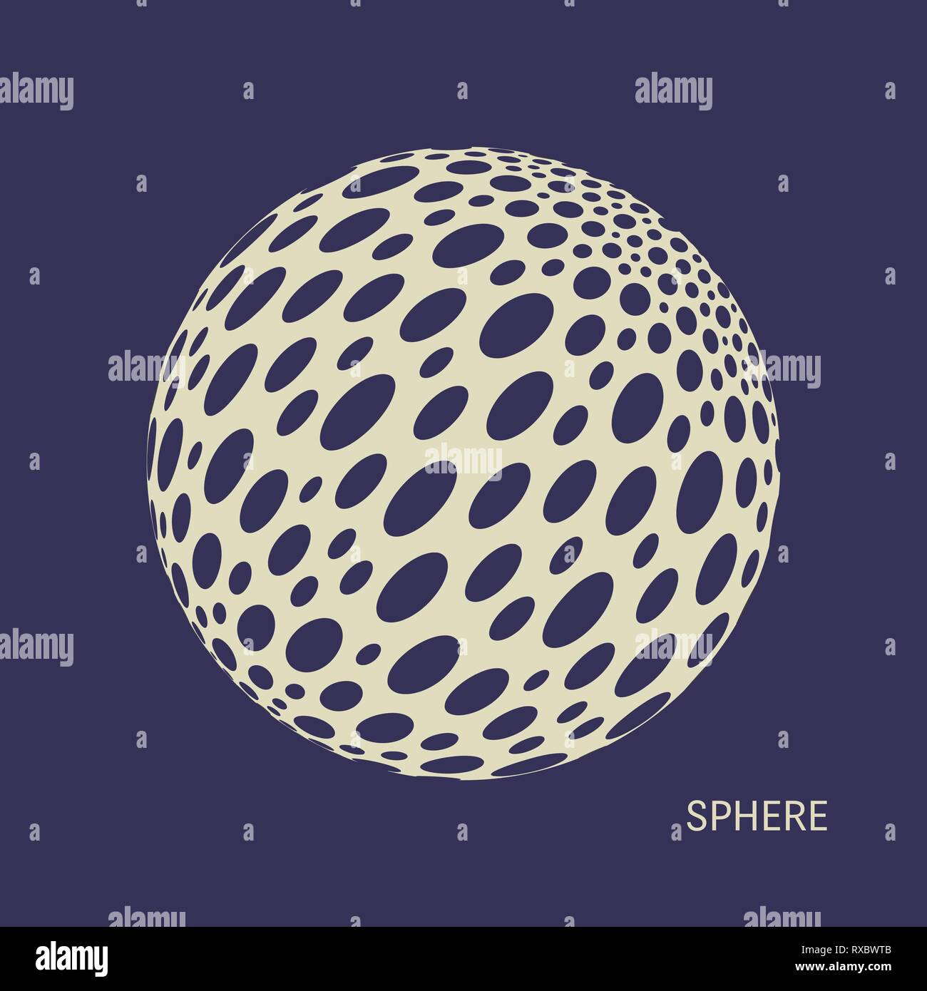 Sphere with circles. Abstract 3D geometrical background. Vector ...