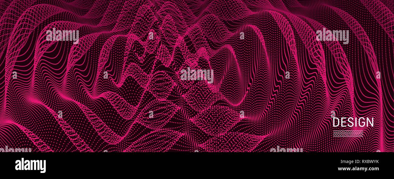 3D wavy background with ripple effect. Vector illustration with ...