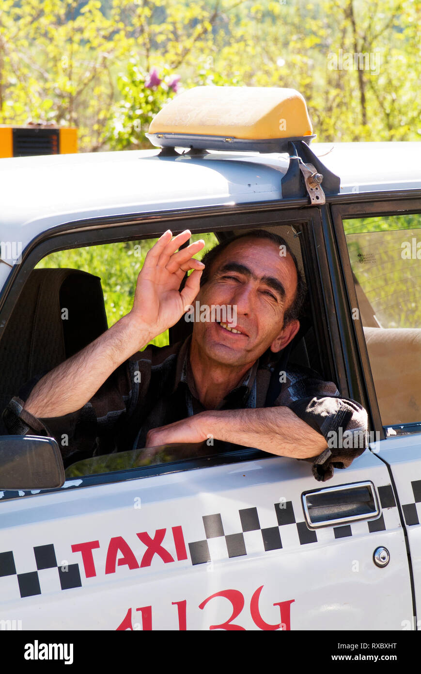 Taxi driver in Dilijan, a hill station and former Soviet artist retreat ...