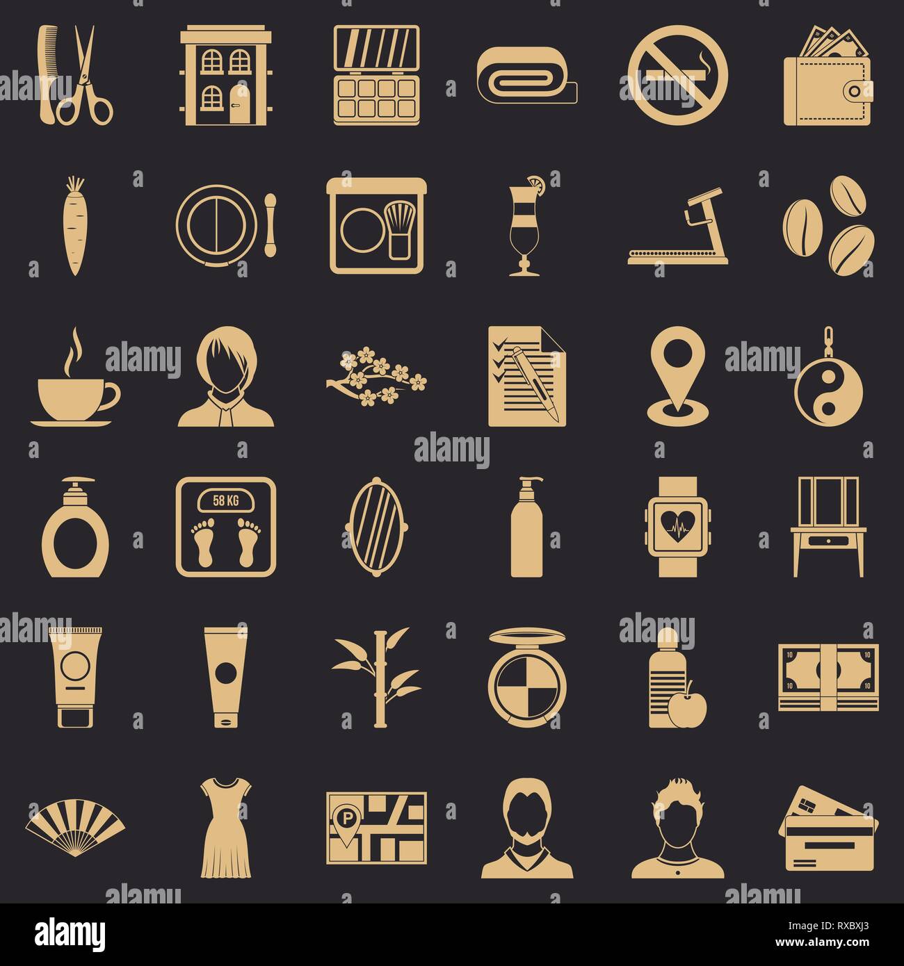 Hair style icons set, simple style Stock Vector Image & Art - Alamy