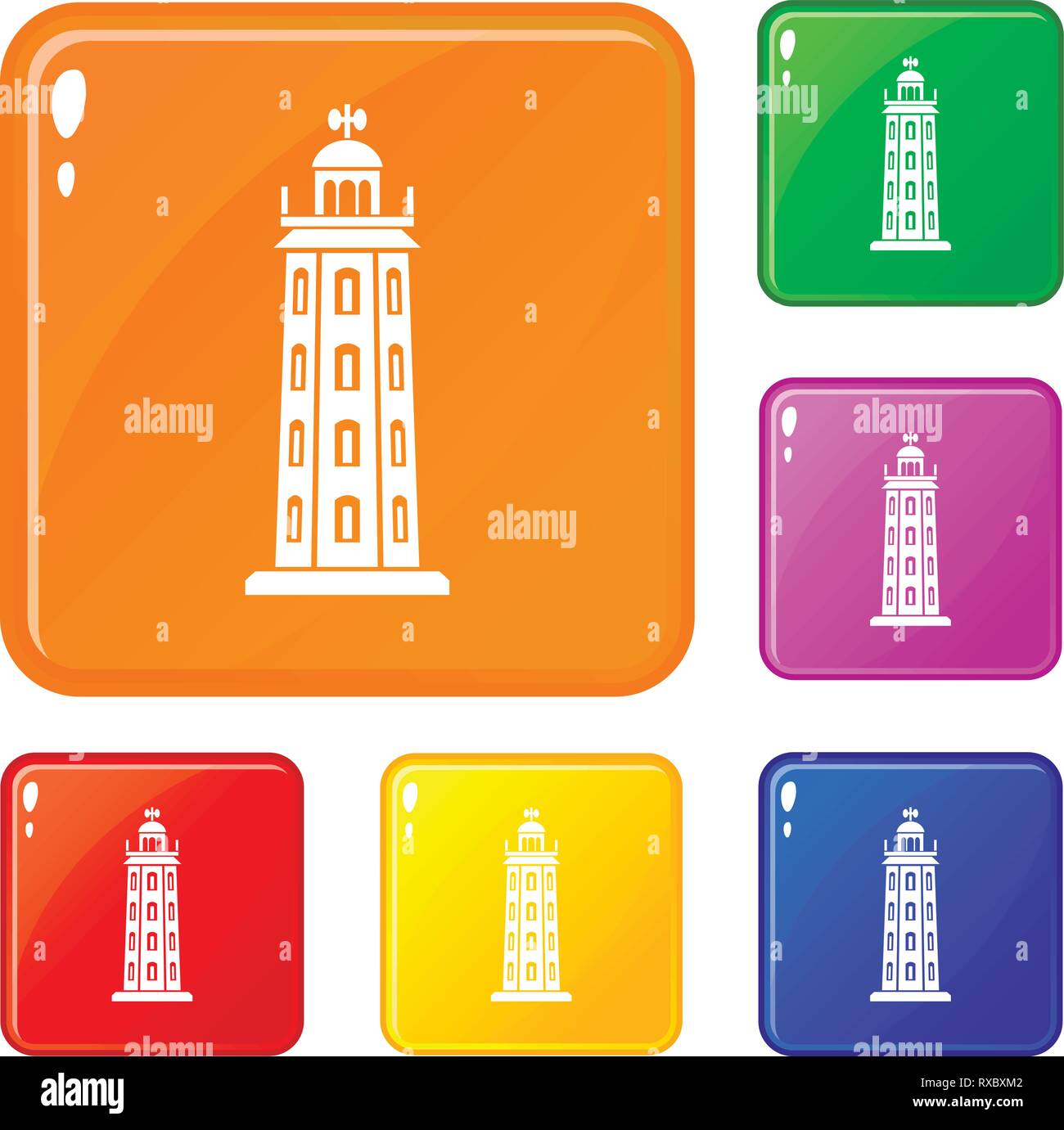 Illuminating icons set vector color Stock Vector Image & Art - Alamy