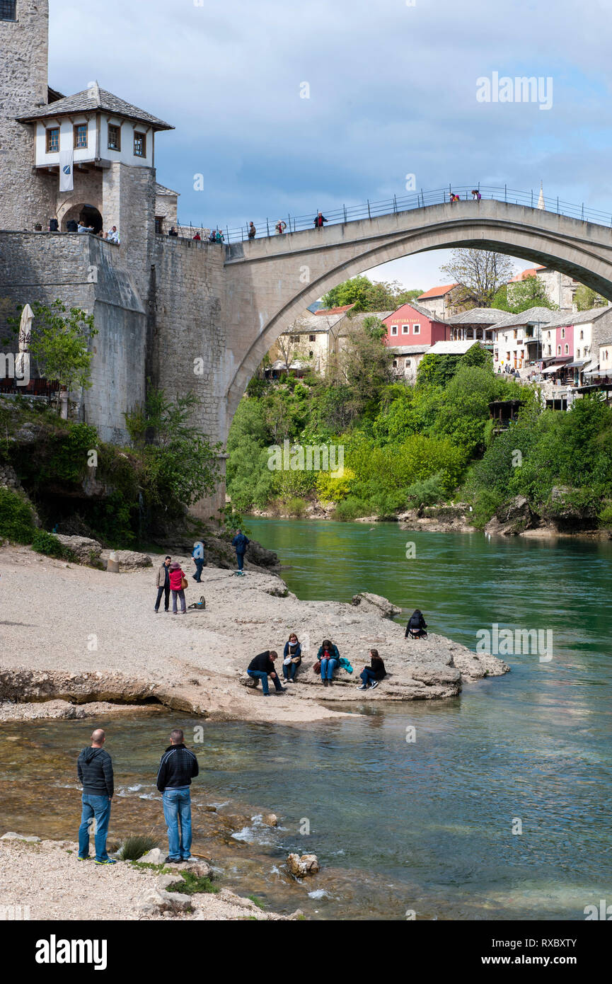 Stari Most, a reconstructed 16th century high browed bridge in the ...