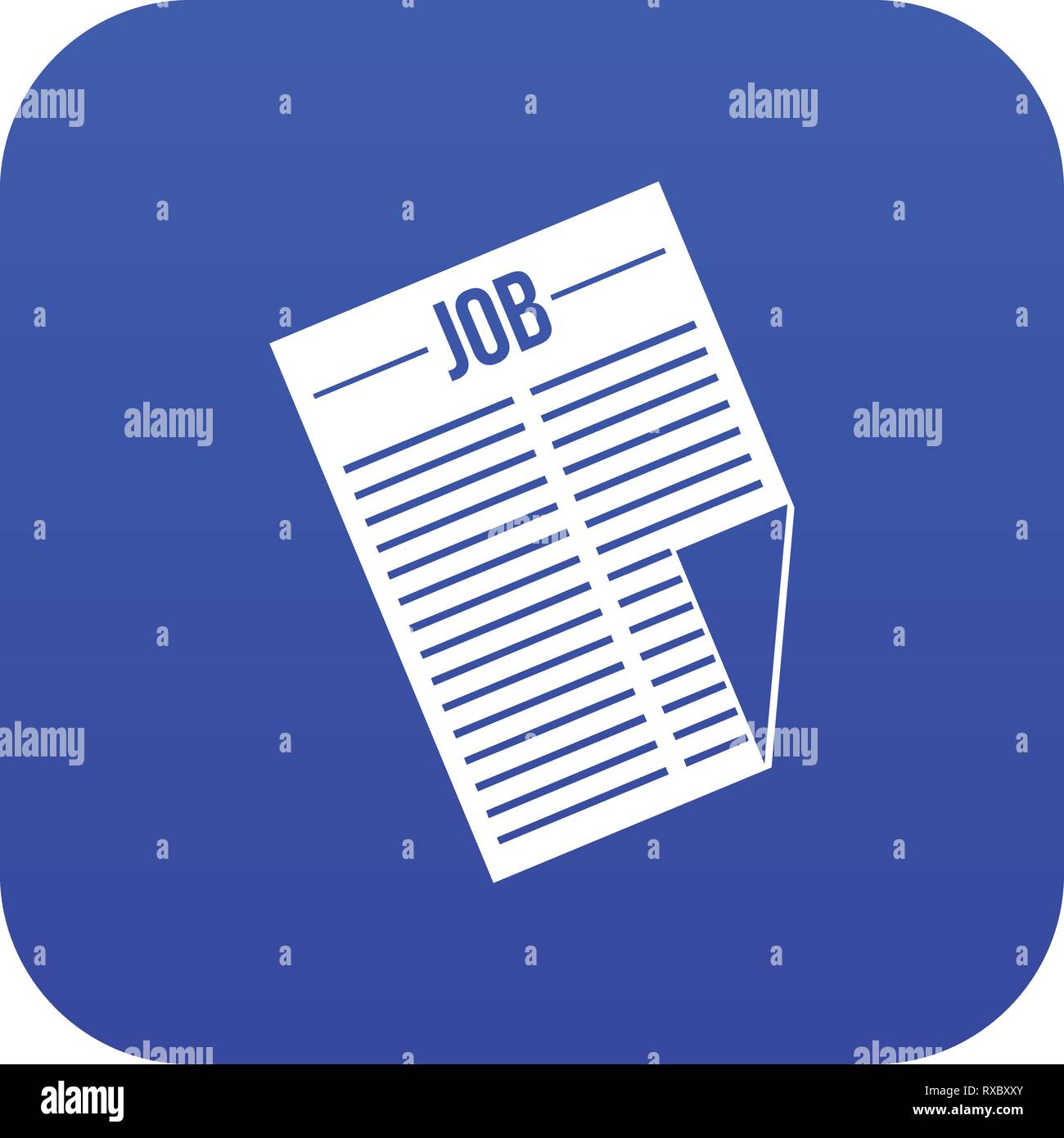Newspaper with the headline Job icon digital blue Stock Vector Image ...