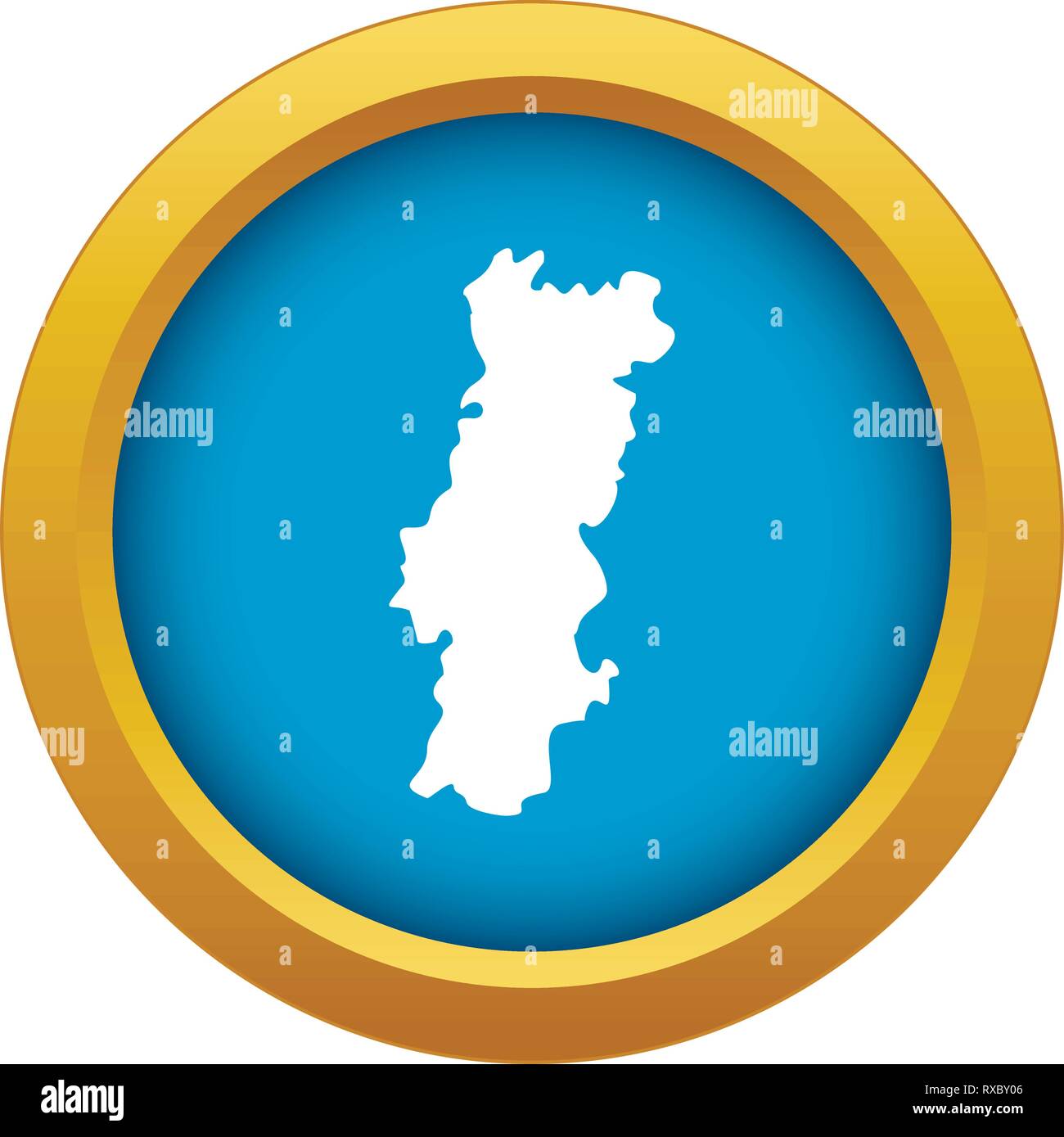 Portugal map icon blue vector isolated Stock Vector Image & Art - Alamy