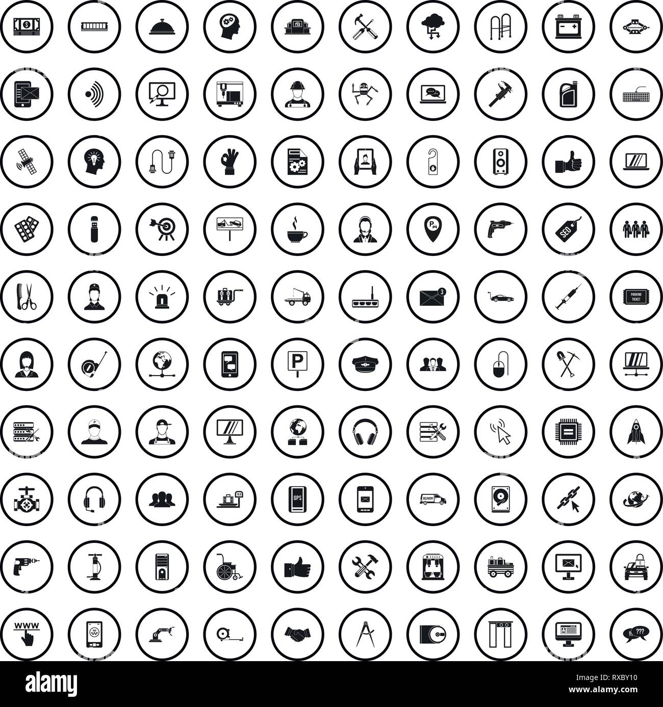 100 support icons set, simple style Stock Vector Image & Art - Alamy