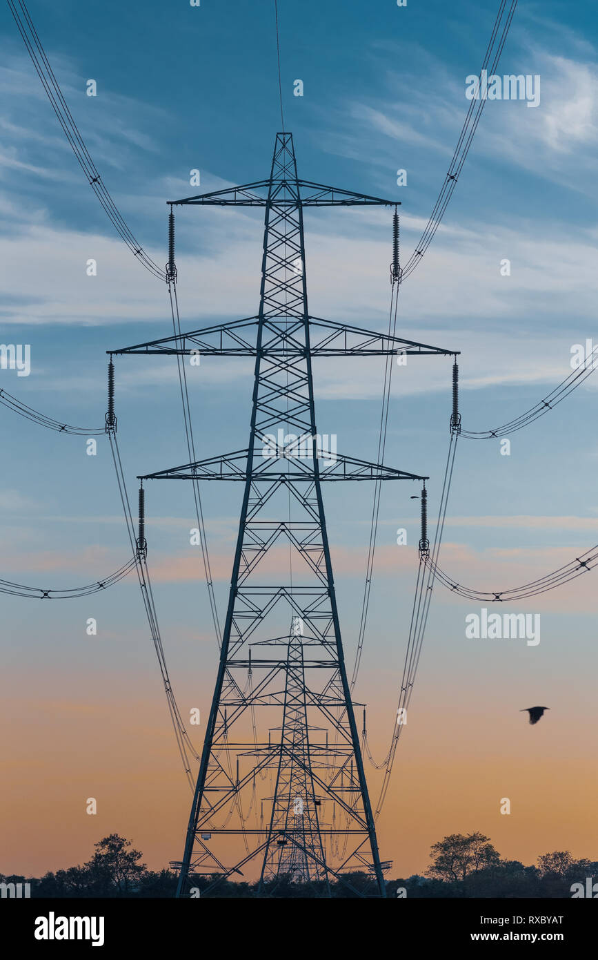 Pylons in the landscape hi-res stock photography and images - Alamy
