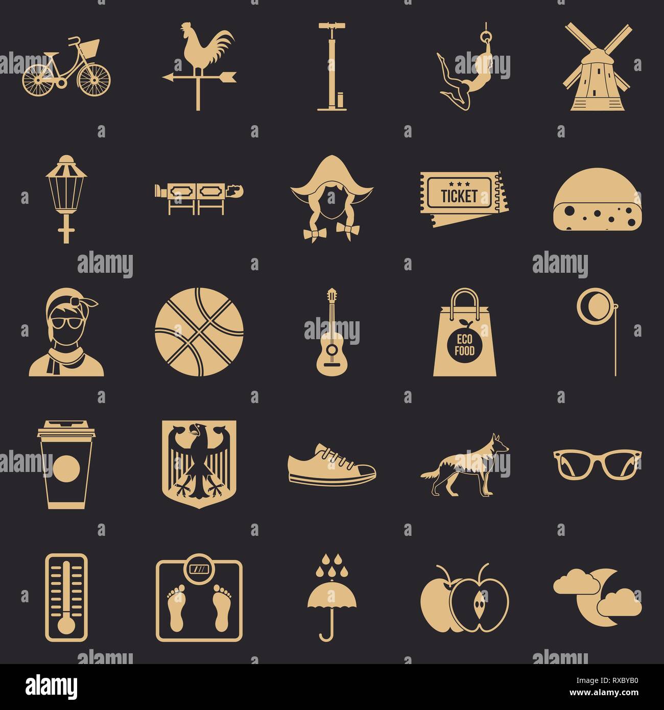 Rural icons set, simple style Stock Vector Image & Art - Alamy