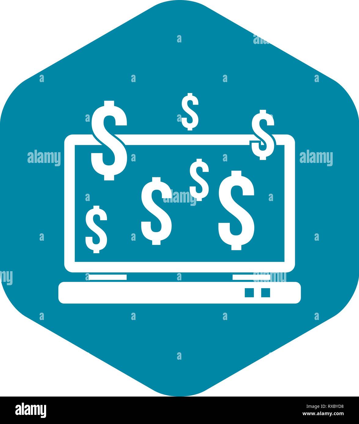 Computer monitor and dollar signs icon Stock Vector Image & Art - Alamy