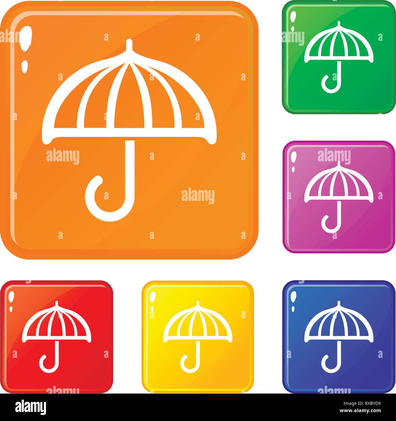 Drawing umbrella icons set vector color Stock Vector Image & Art - Alamy
