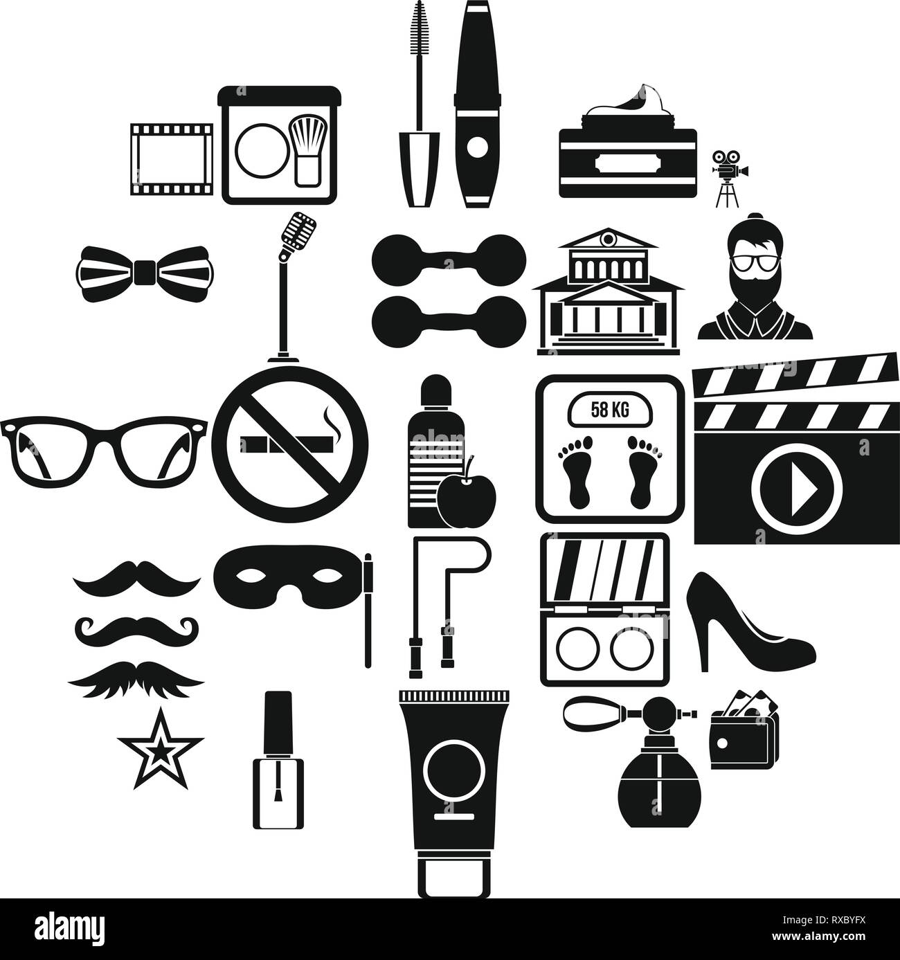 Social events icons set, simple style Stock Vector Image & Art - Alamy