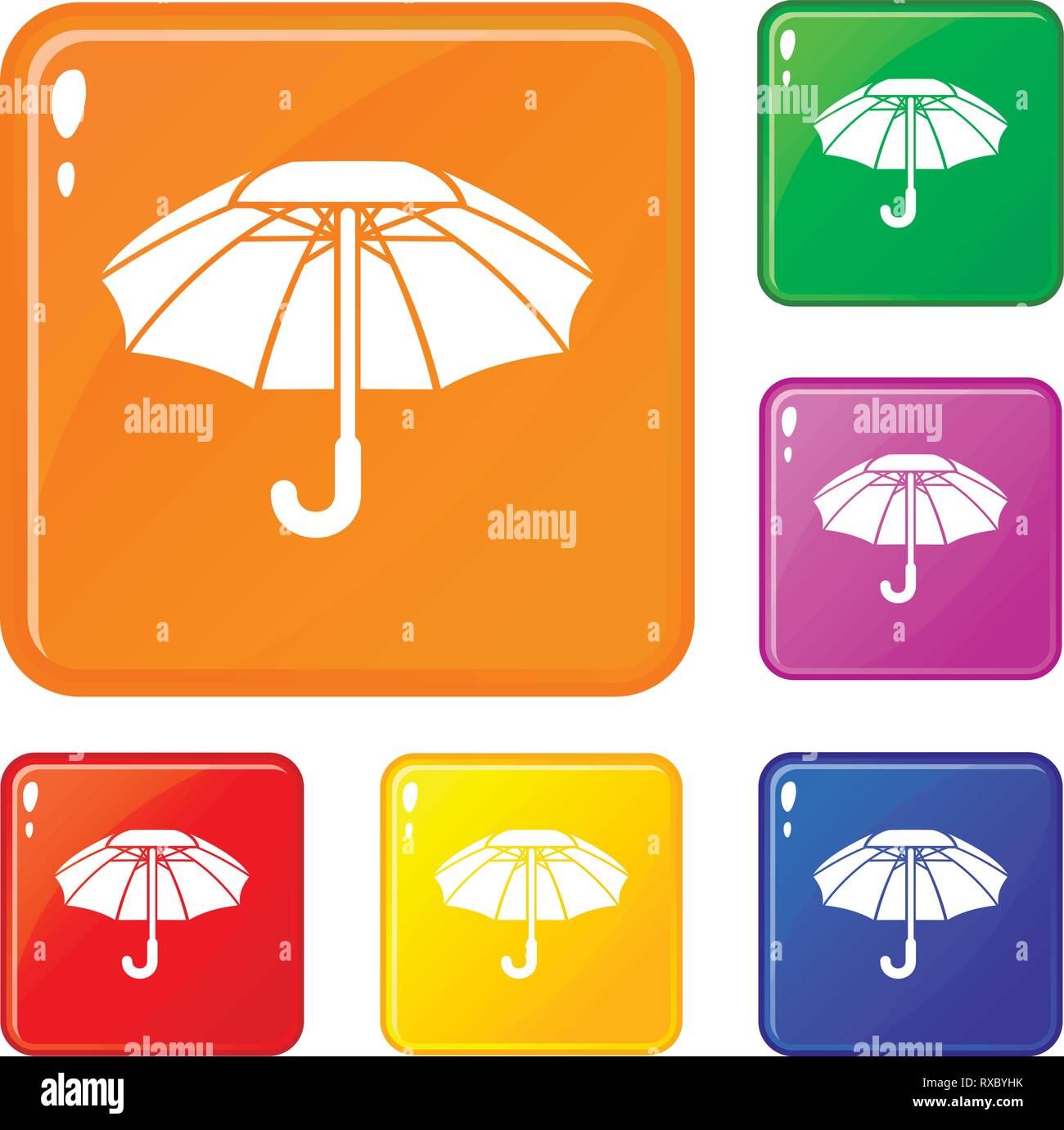 Big umbrella icons set vector color Stock Vector Image & Art - Alamy