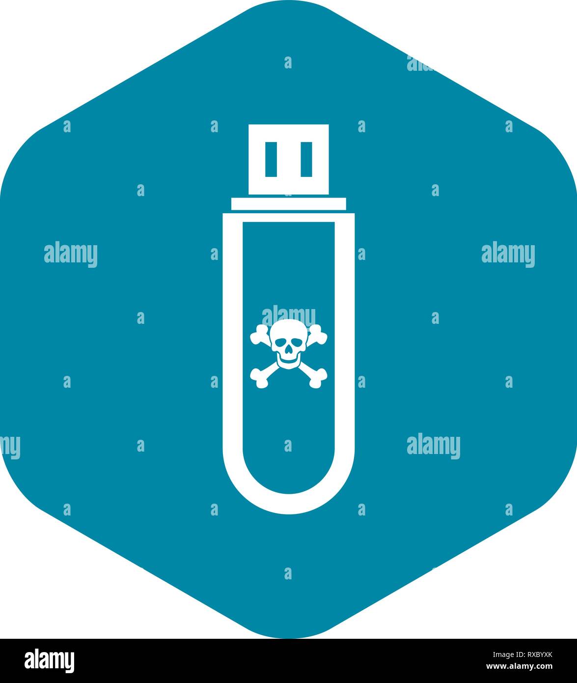 Infected USB flash drive icon, simple style Stock Vector Image & Art ...