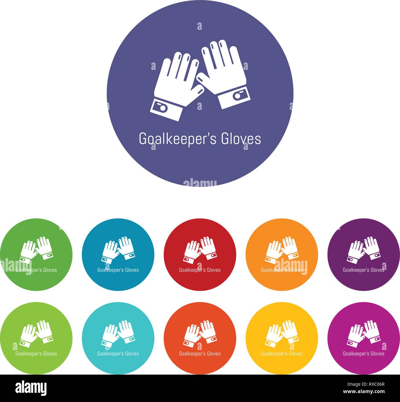 Goalkeeper gloves icons set vector color Stock Vector Image & Art - Alamy