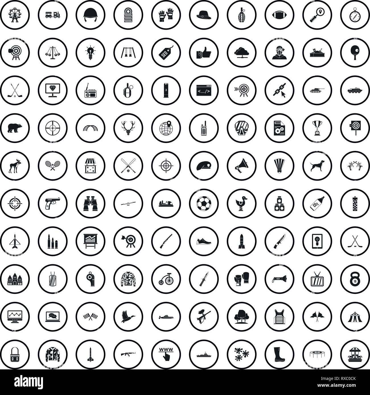 100 target icons set, simple style Stock Vector Image & Art - Alamy