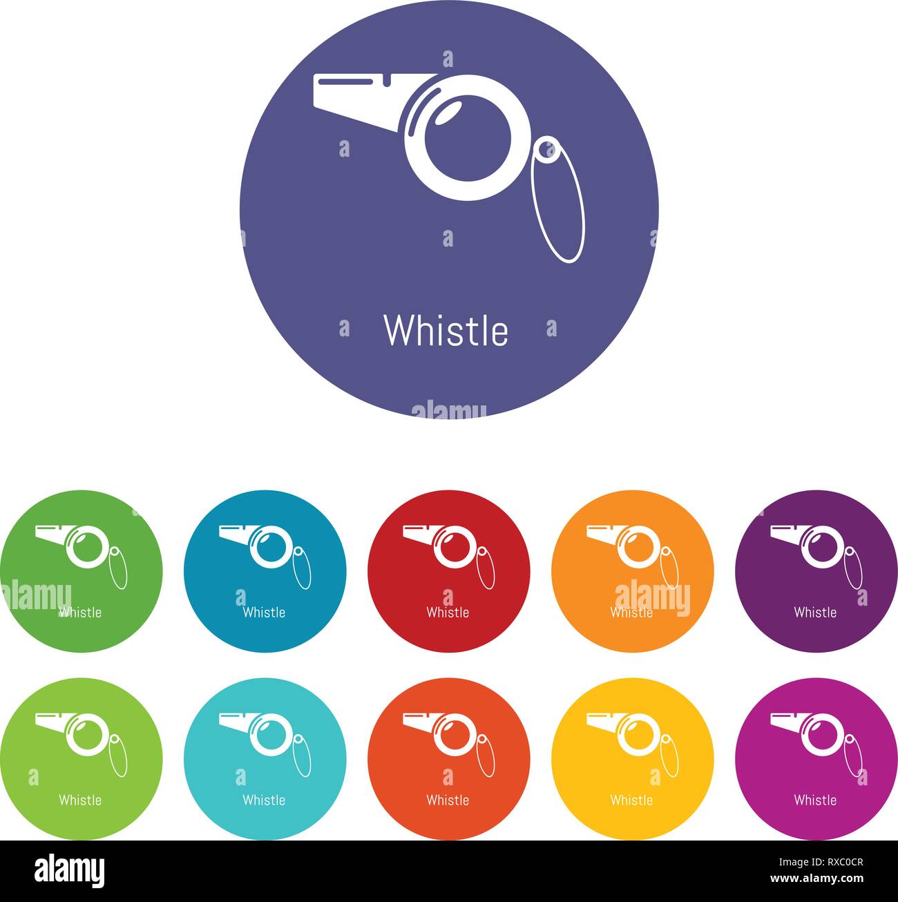 Whistle icons set vector color Stock Vector Image & Art - Alamy