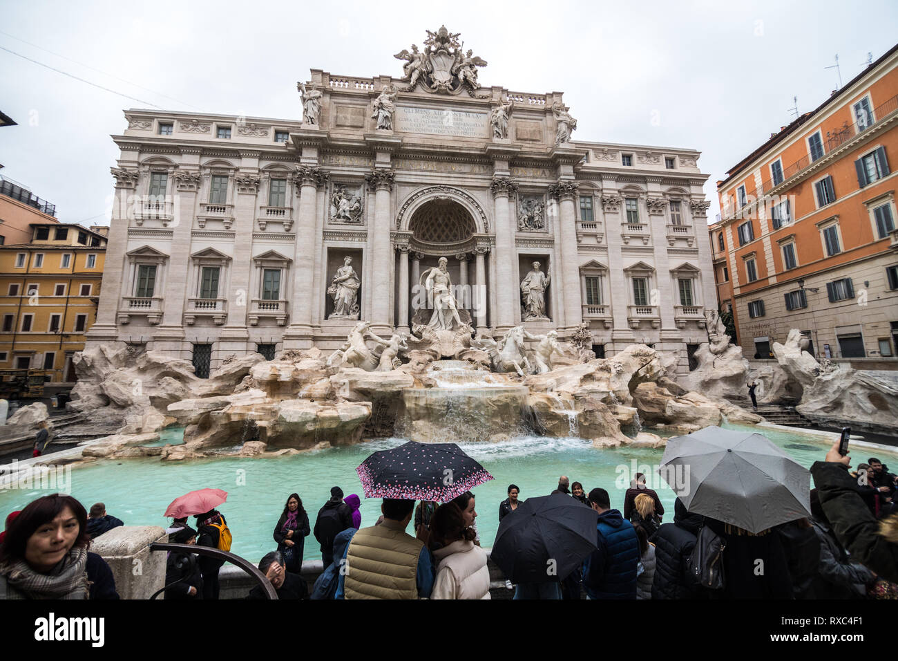 Rome, Italy - November, 2018: Trevi Fountain in Rome, Italy. Trevi is ...