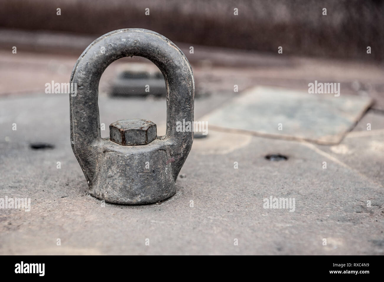 strong metal lifting eye, lifting loop Stock Photo - Alamy