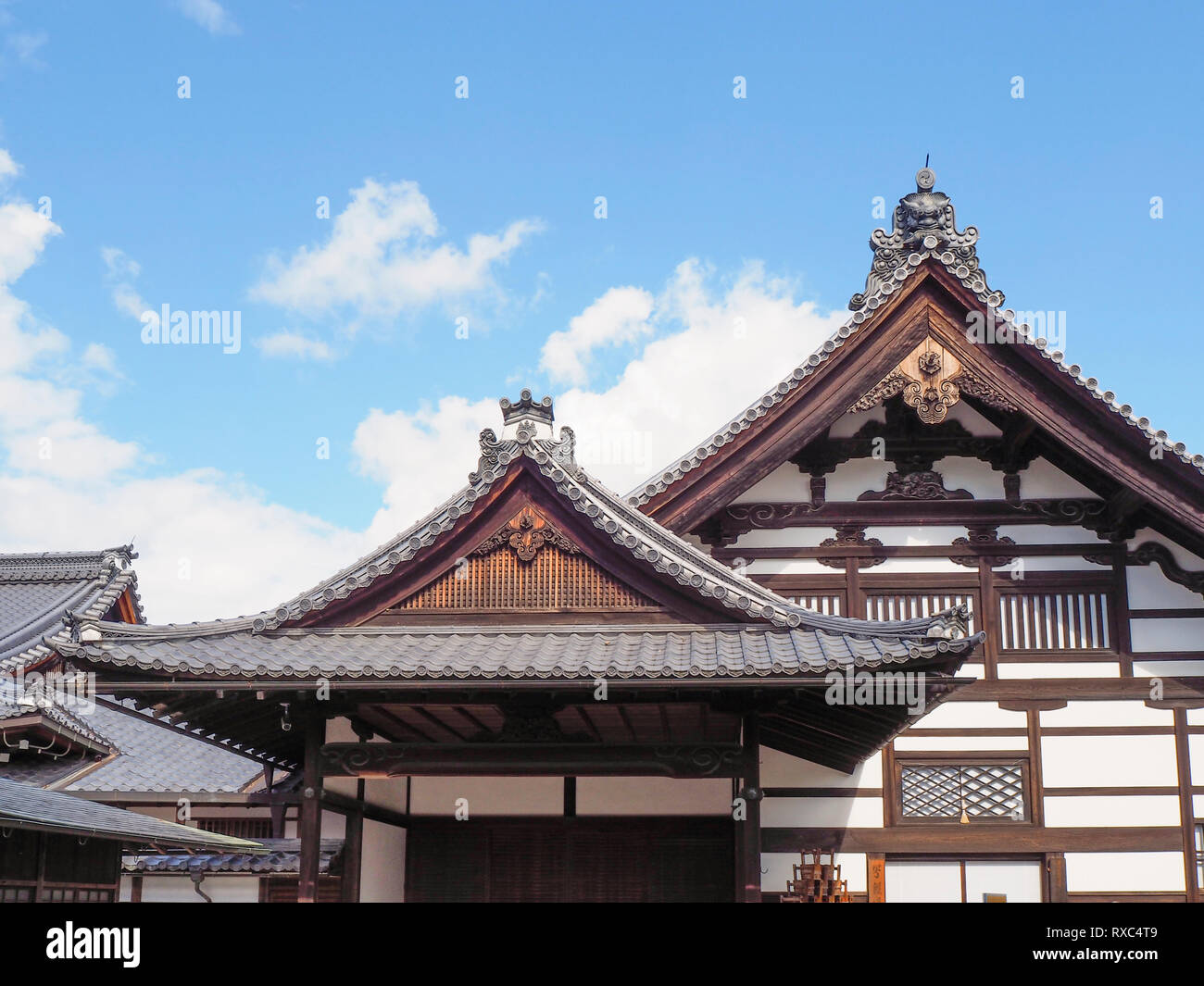 Kyoto, Japan - 15 Oct 2018: architectual detail of a historic Japanese ...