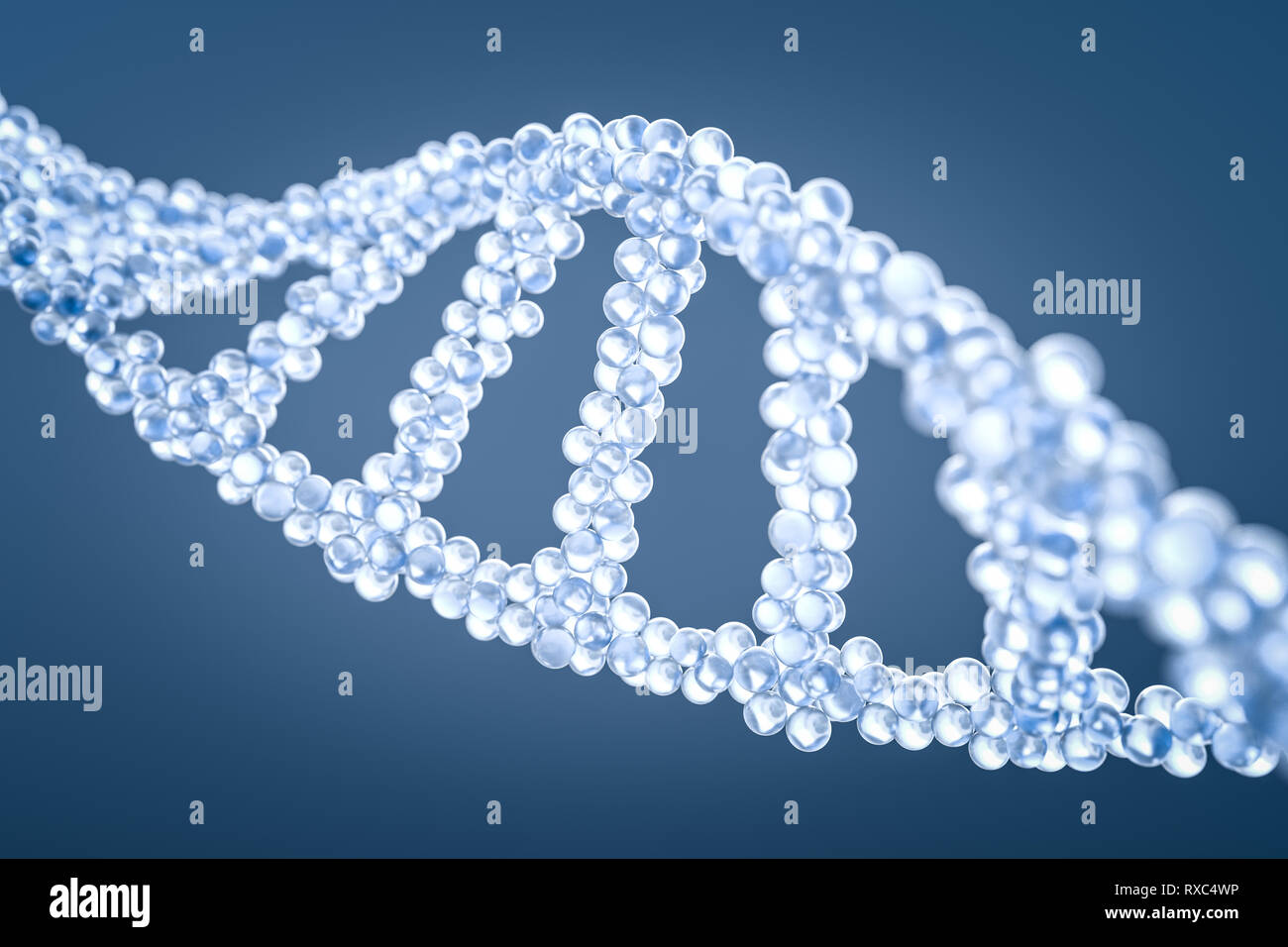 3d rendering, DNA with blue background Stock Photo - Alamy