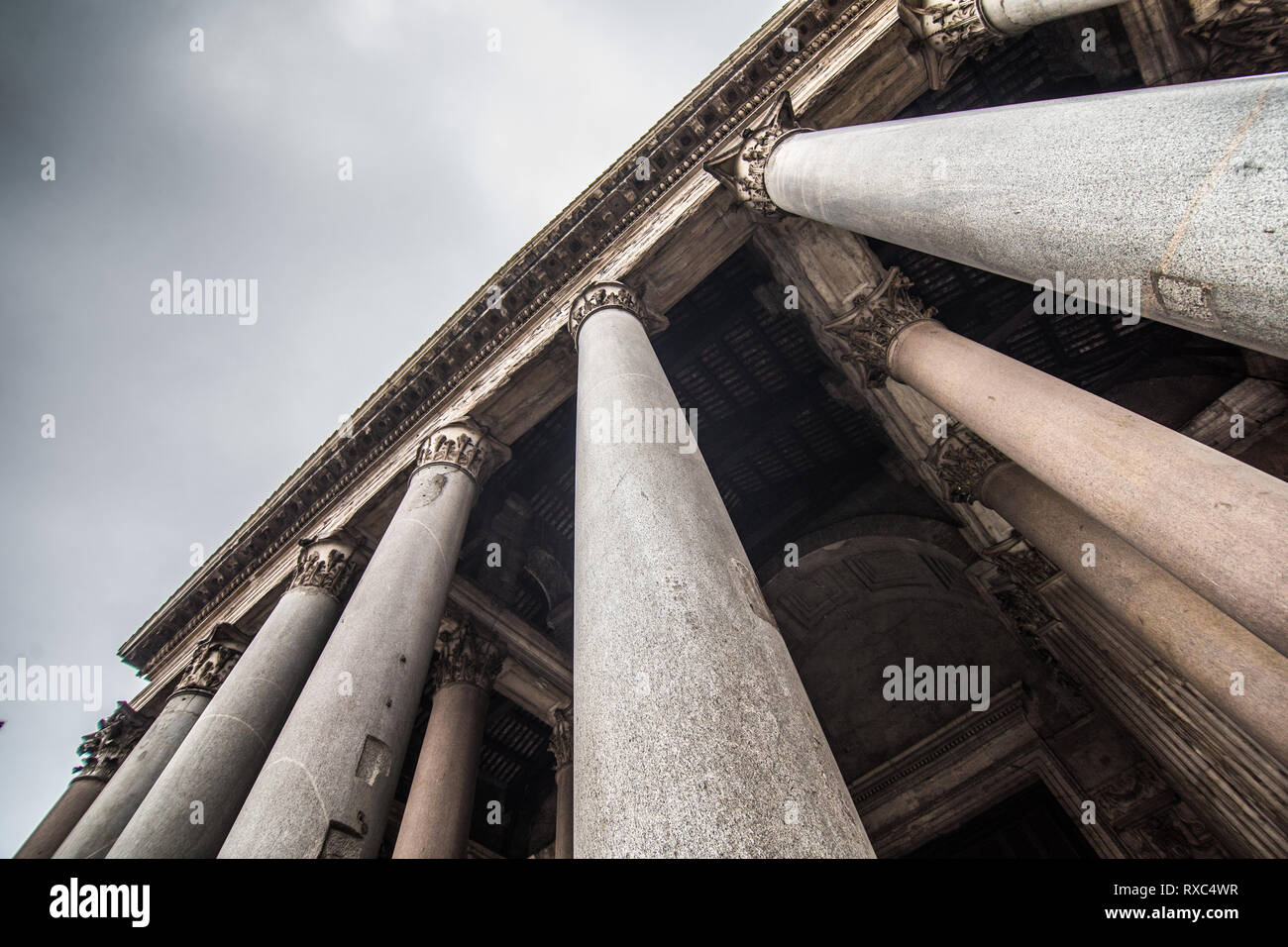 Rome, Italy - November, 2018: Ancient Roman Pantheon temple, front view ...